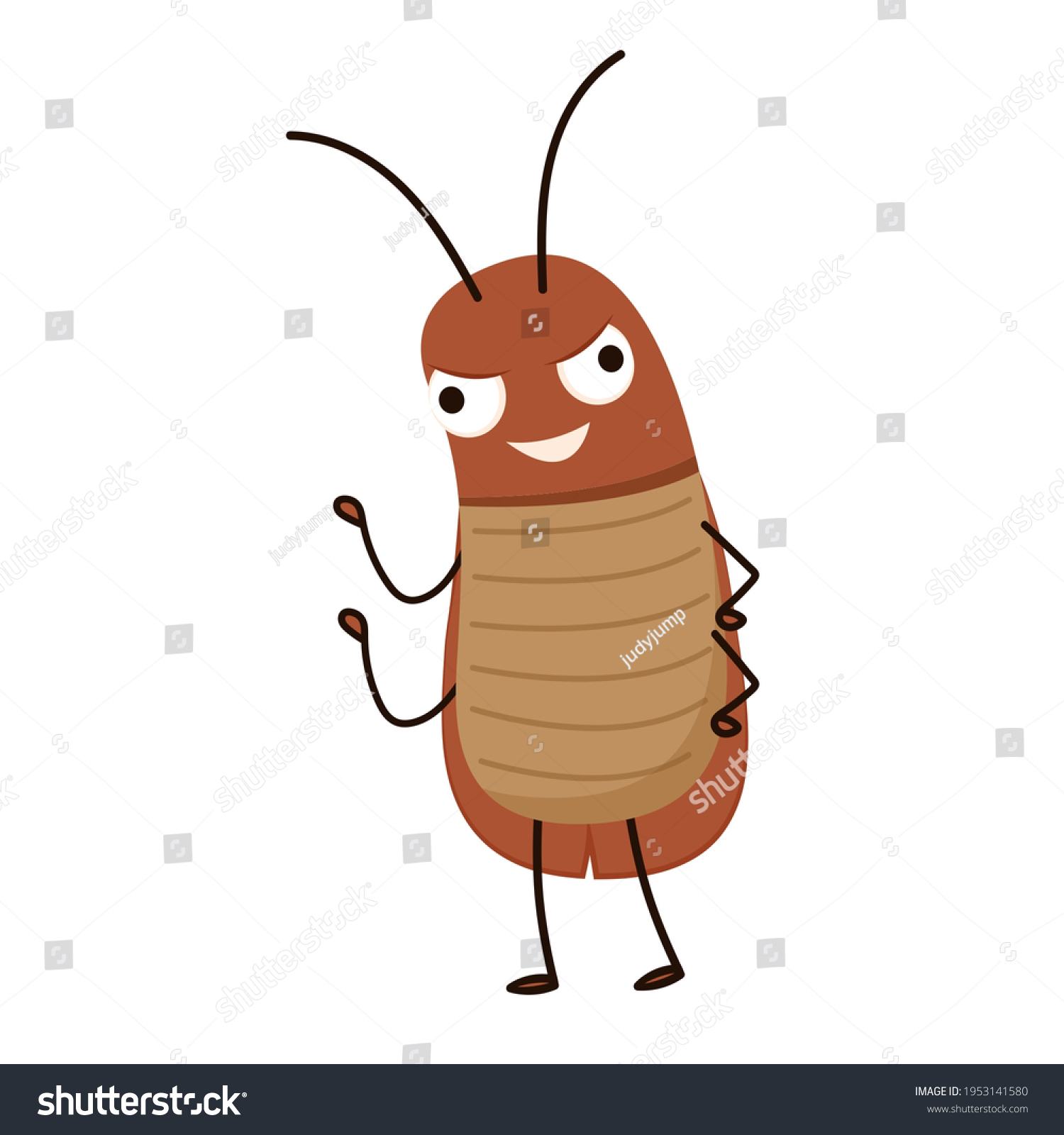 Cockroach Cartoon Vector Cockroach Character Design Stock Vector ...