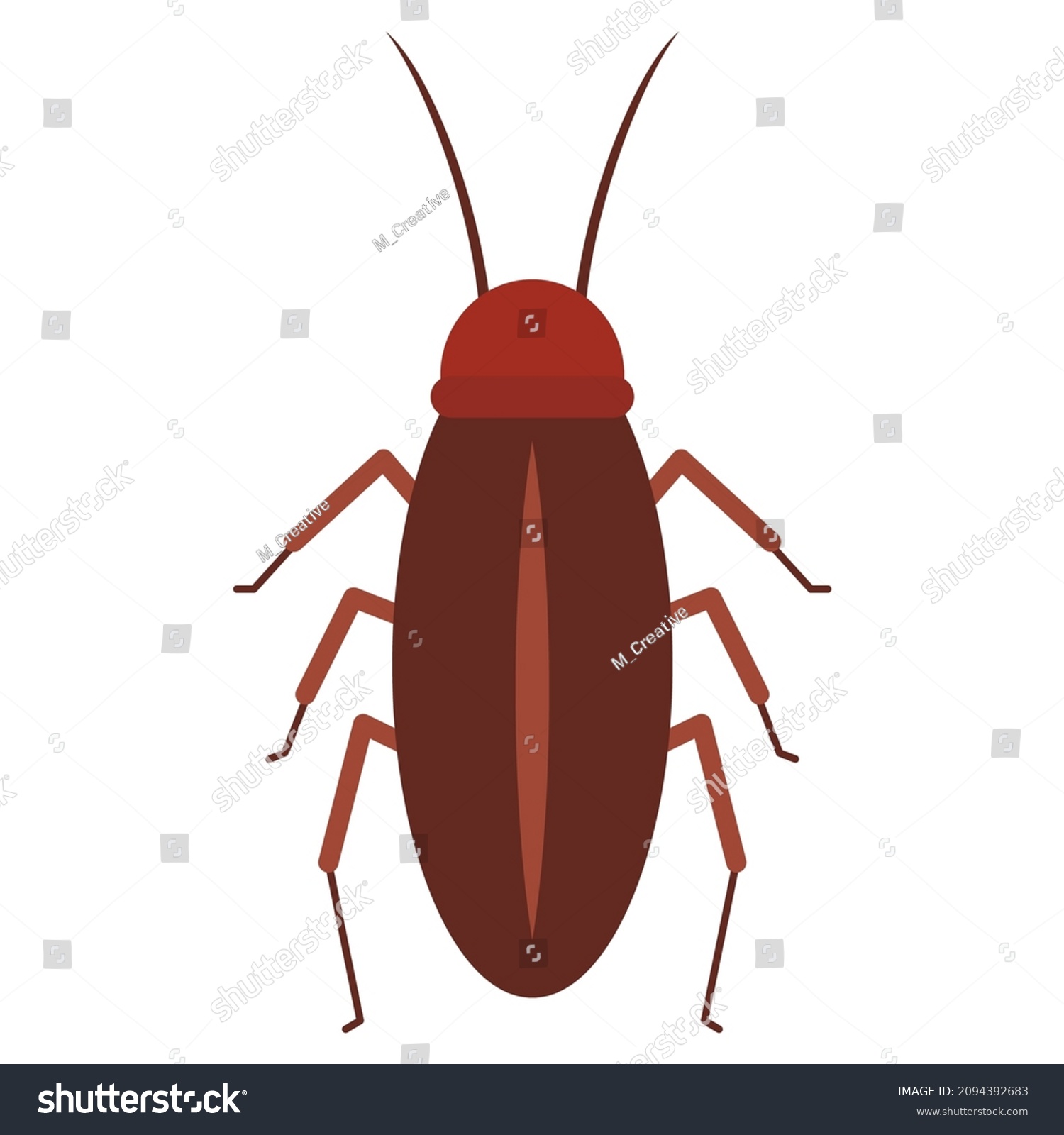 Cockroach Flat Clipart Vector Illustration Stock Vector (Royalty Free ...