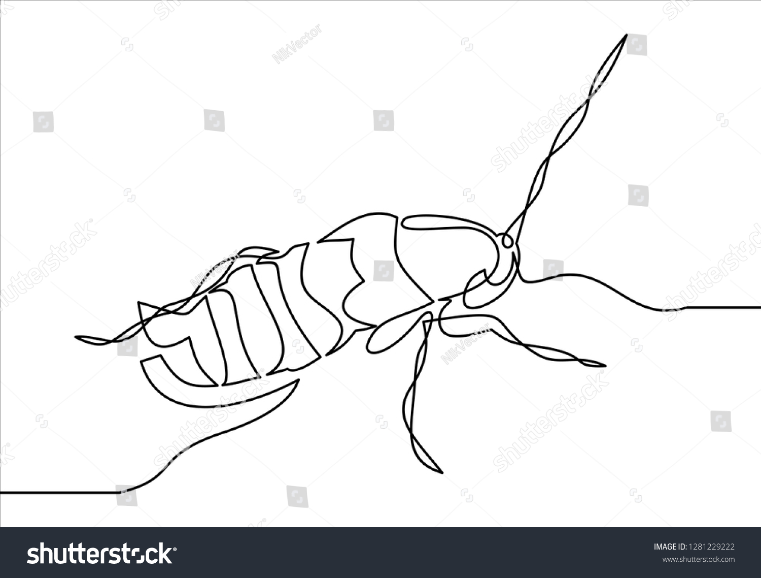Cockroach Iconcontinuous Line Vector Drawing: เวกเตอร์สต็อก (ปลอดค่า ...