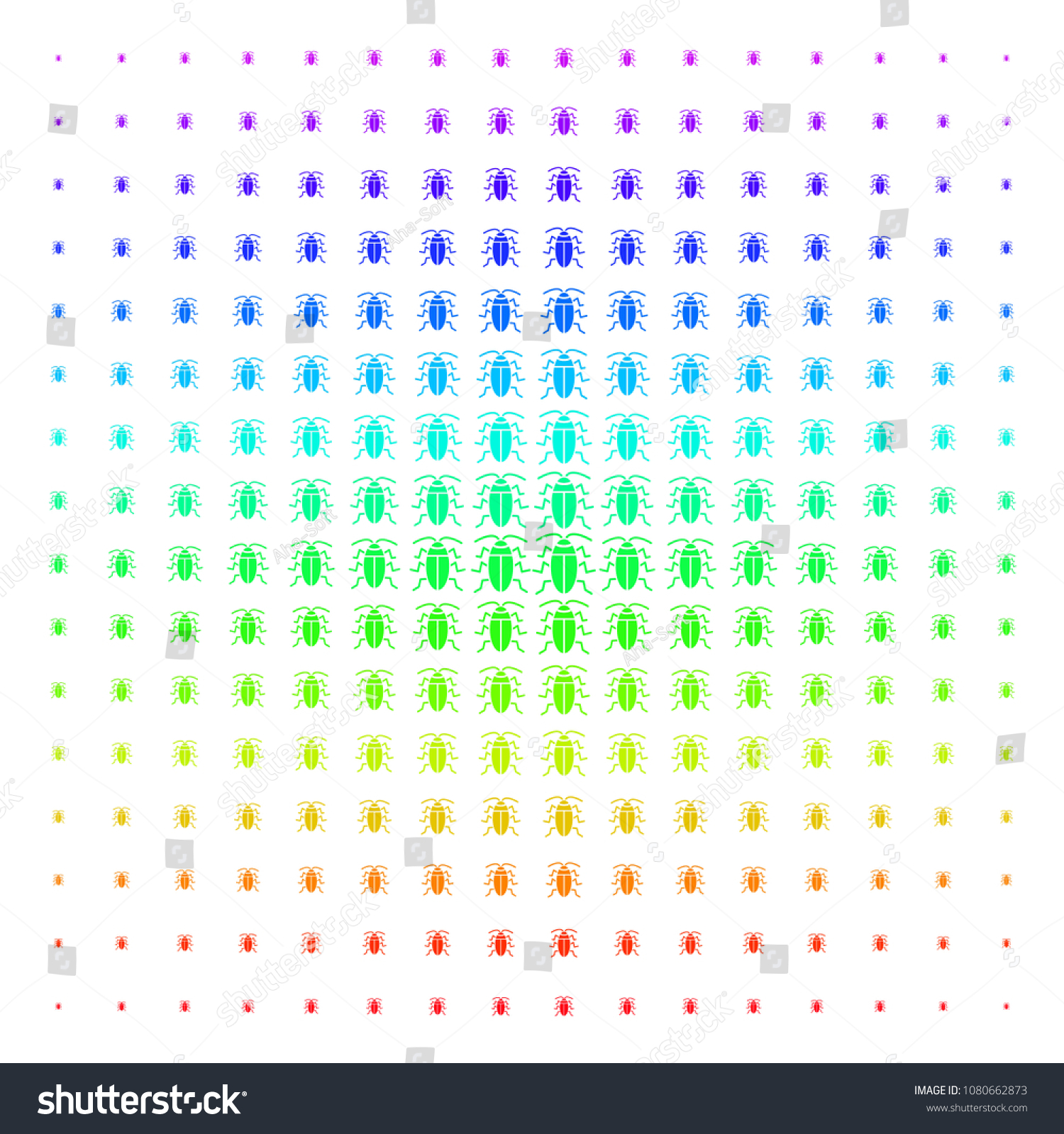 Cockroach Icon Spectrum Halftone Pattern Vector: เวกเตอร์สต็อก (ปลอดค่า ...