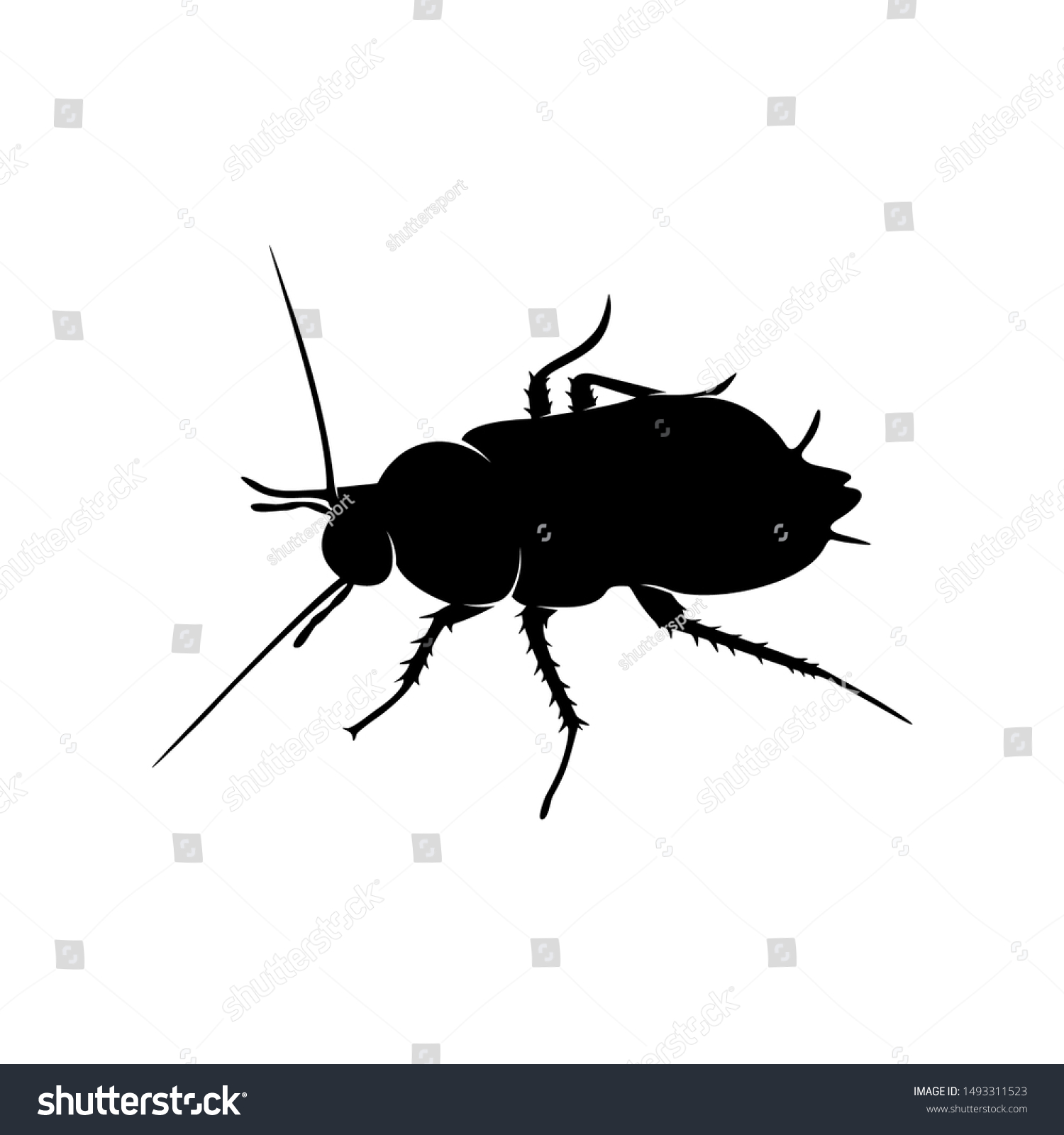 Cockroach Logo Design Vector Illustration Cockroach Stock Vector ...