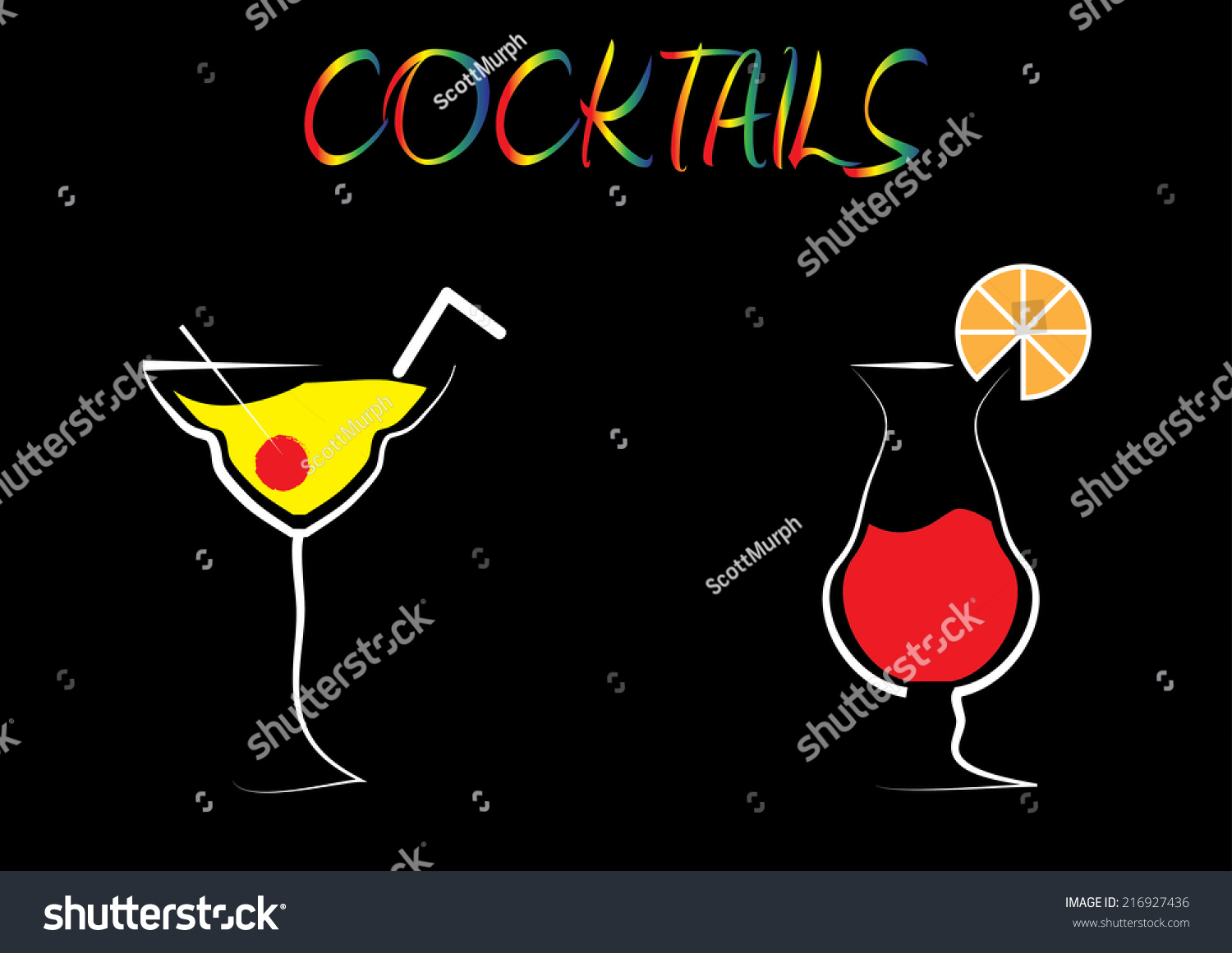Cocktail Drinks Background Vector Stock Vector (Royalty Free) 216927436 ...