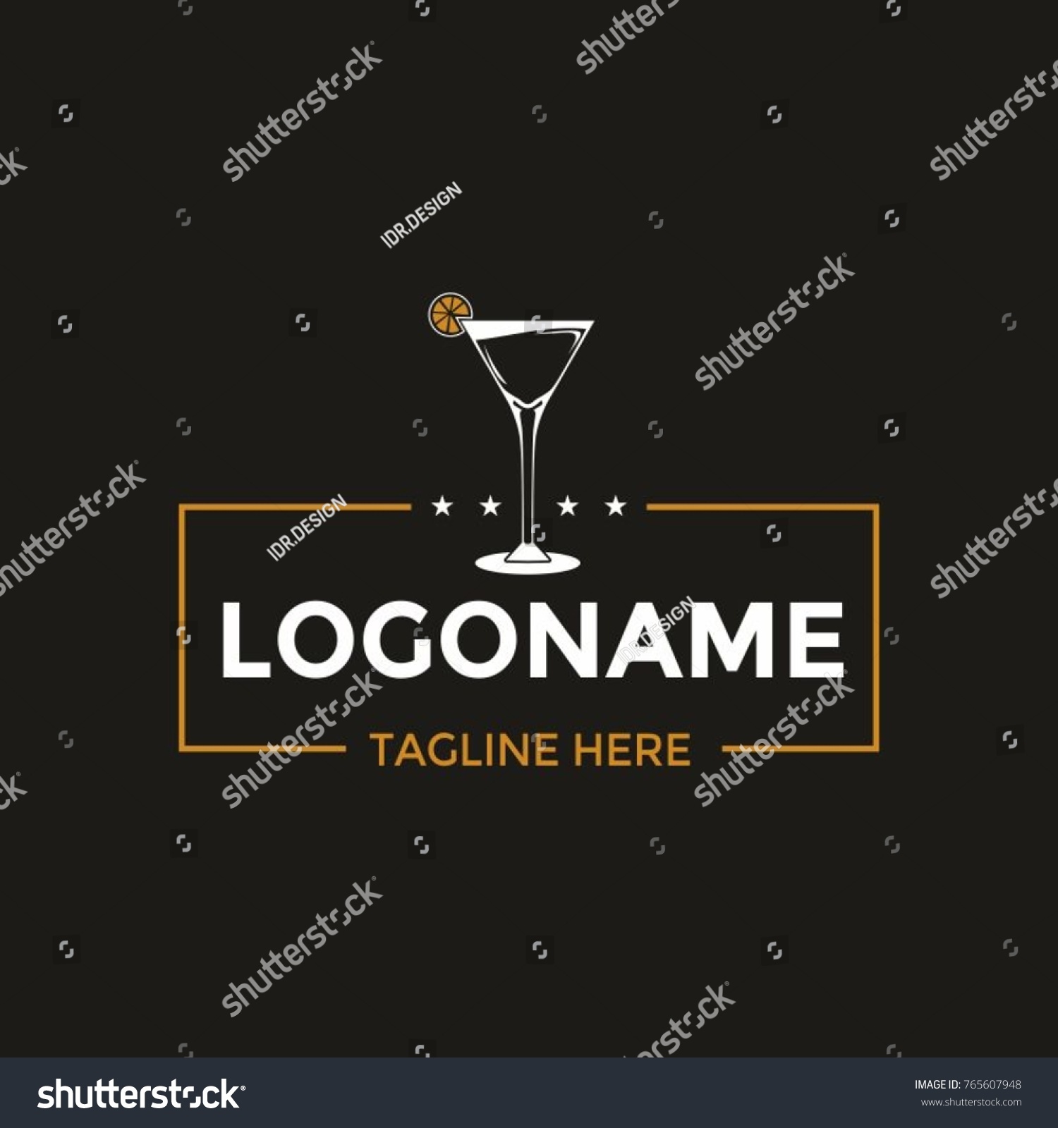 Cocktail Glass Logo Design Stock Vector (Royalty Free) 765607948 ...