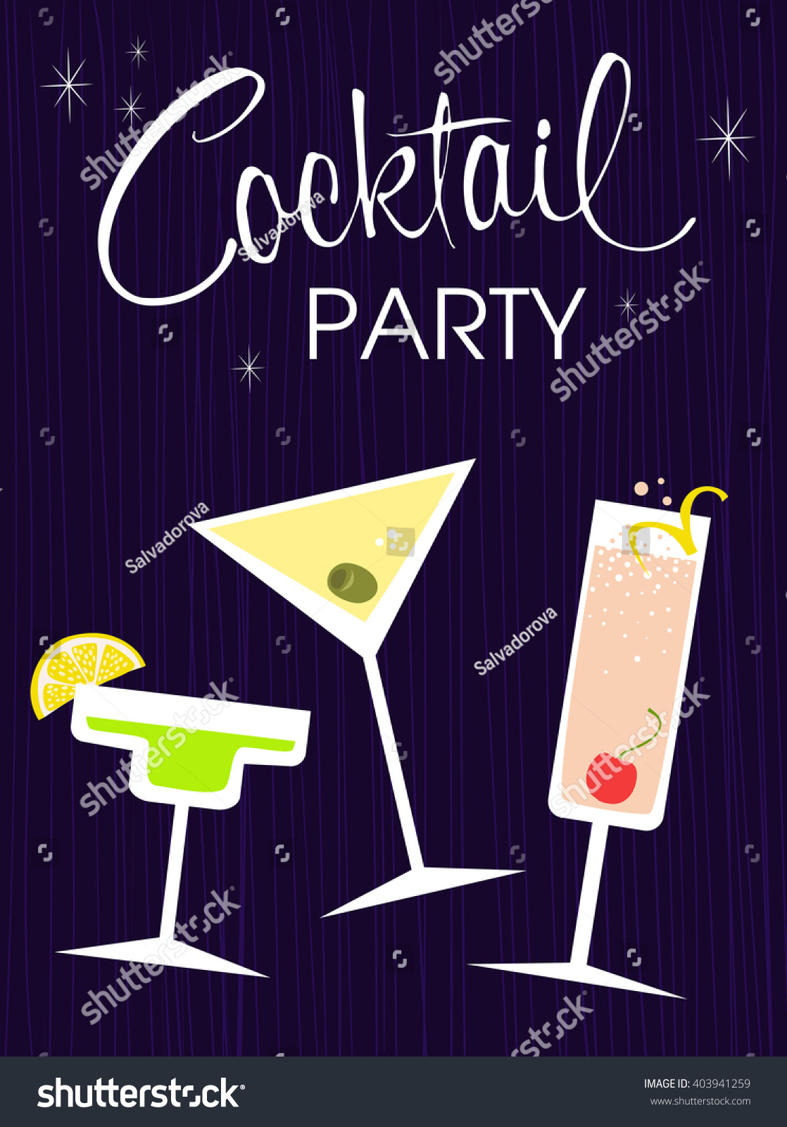 Cocktail Party Background Vector Illustration Stock Vector (Royalty ...