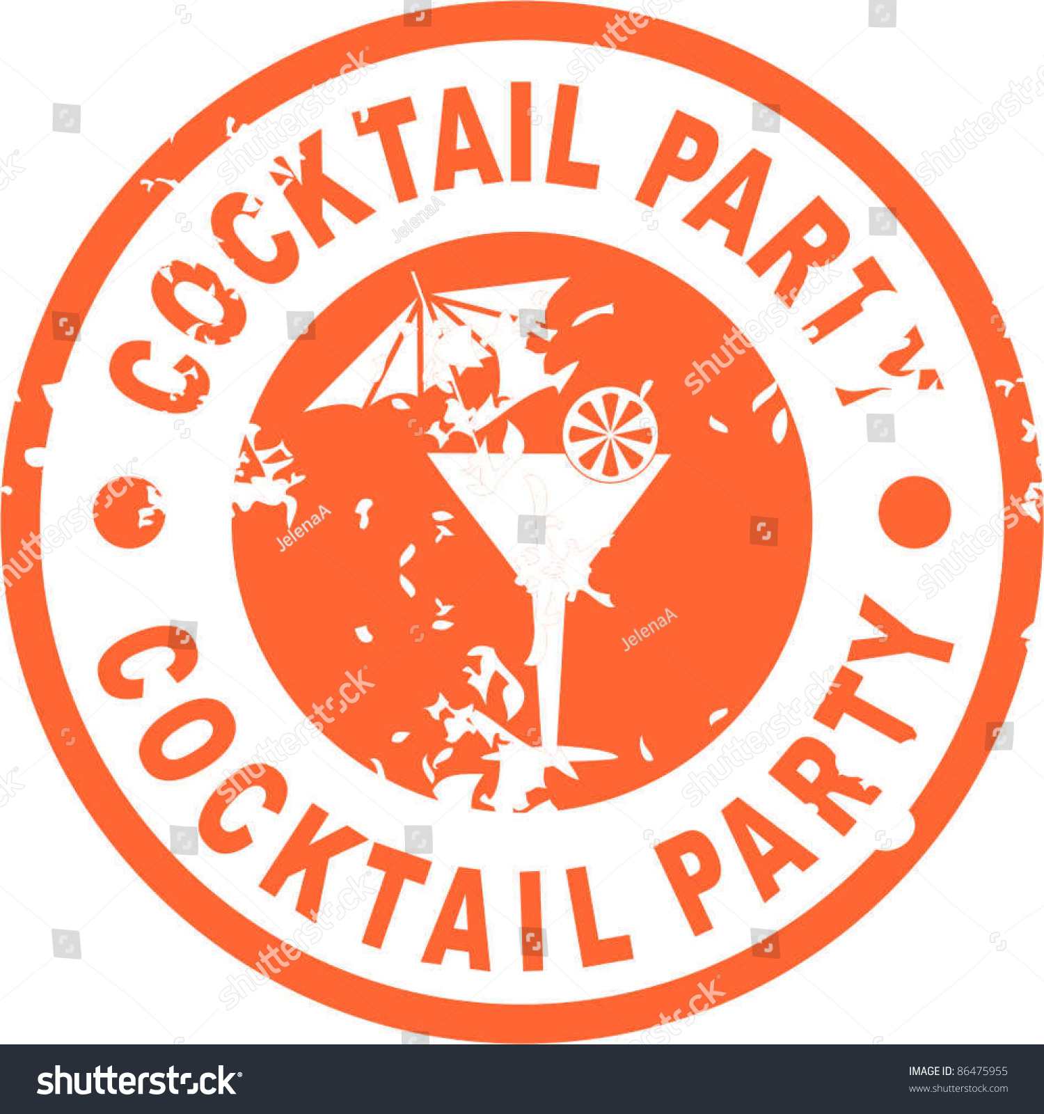 Cocktail Rubber Stamp Stock Vector (Royalty Free) 86475955