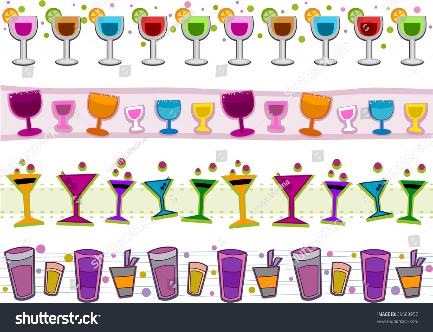 Conjunto de bordes de cócteles -: vector de stock (libre de regalías ...