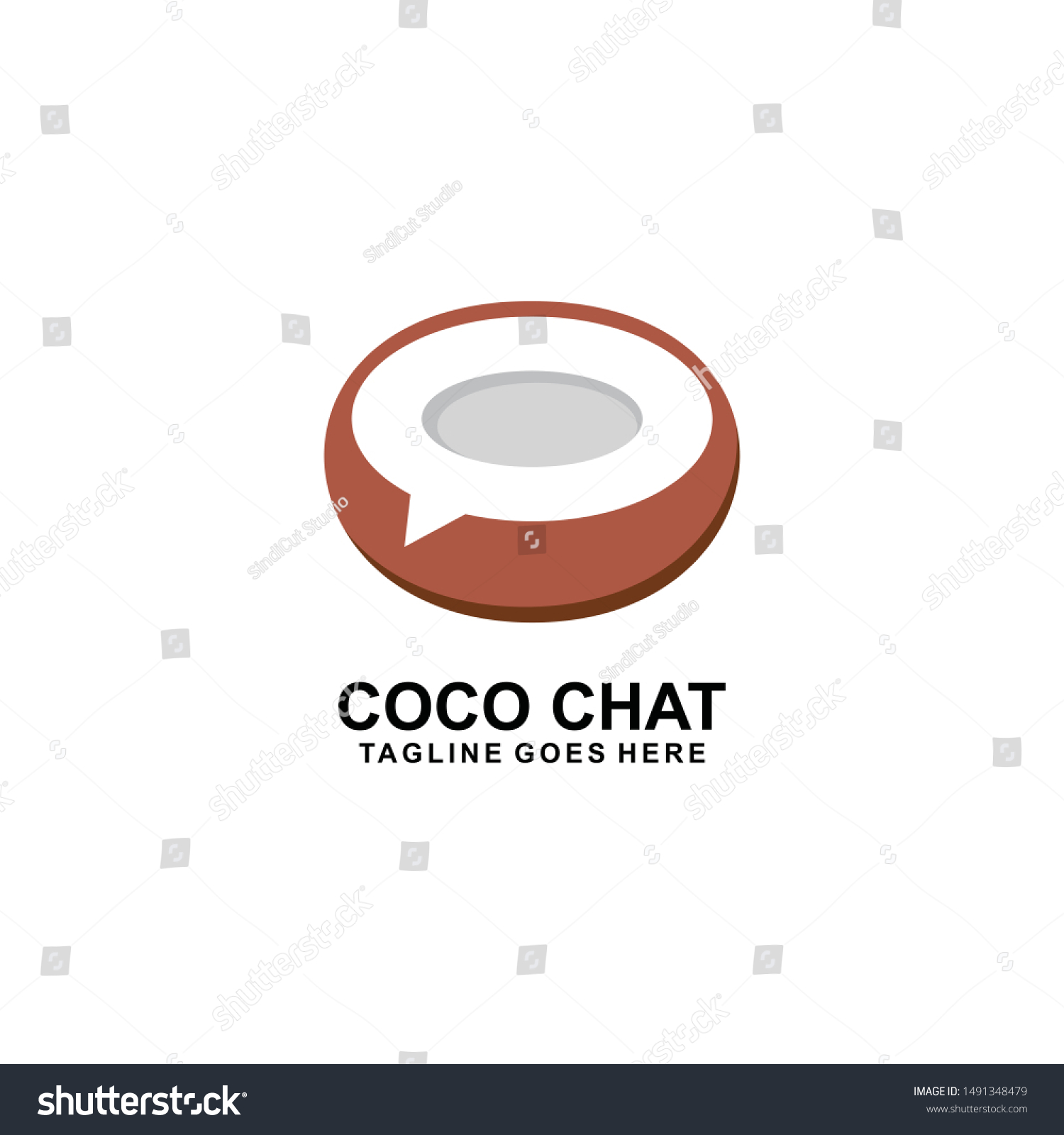 Coco Chat Logo Concept Coconut Bubble Stock Vector (Royalty Free ...