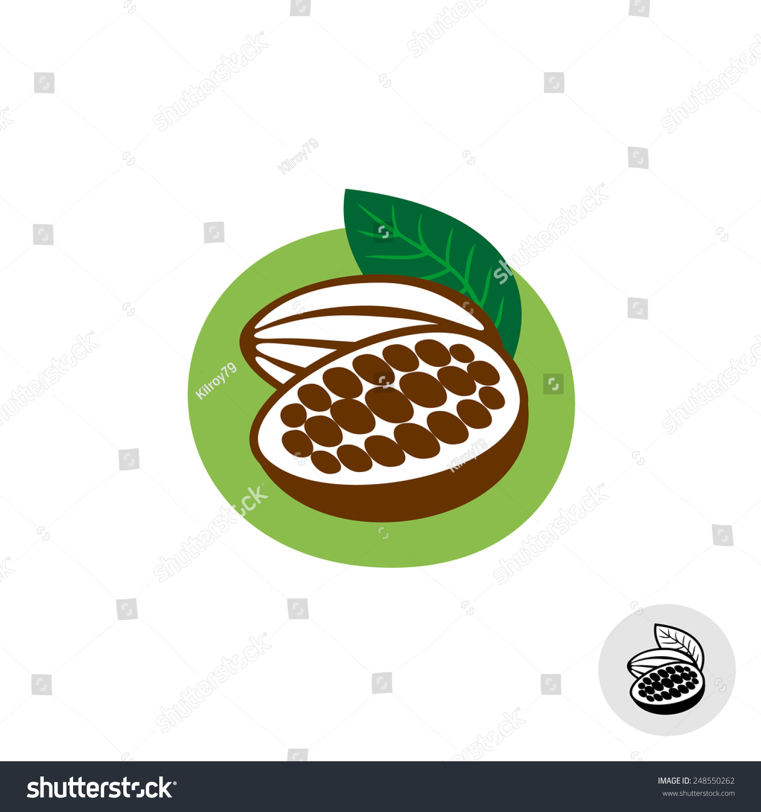Cocoa Pod Beans Vector Badge Symbol 스톡 벡터(로열티 프리) 248550262 | Shutterstock