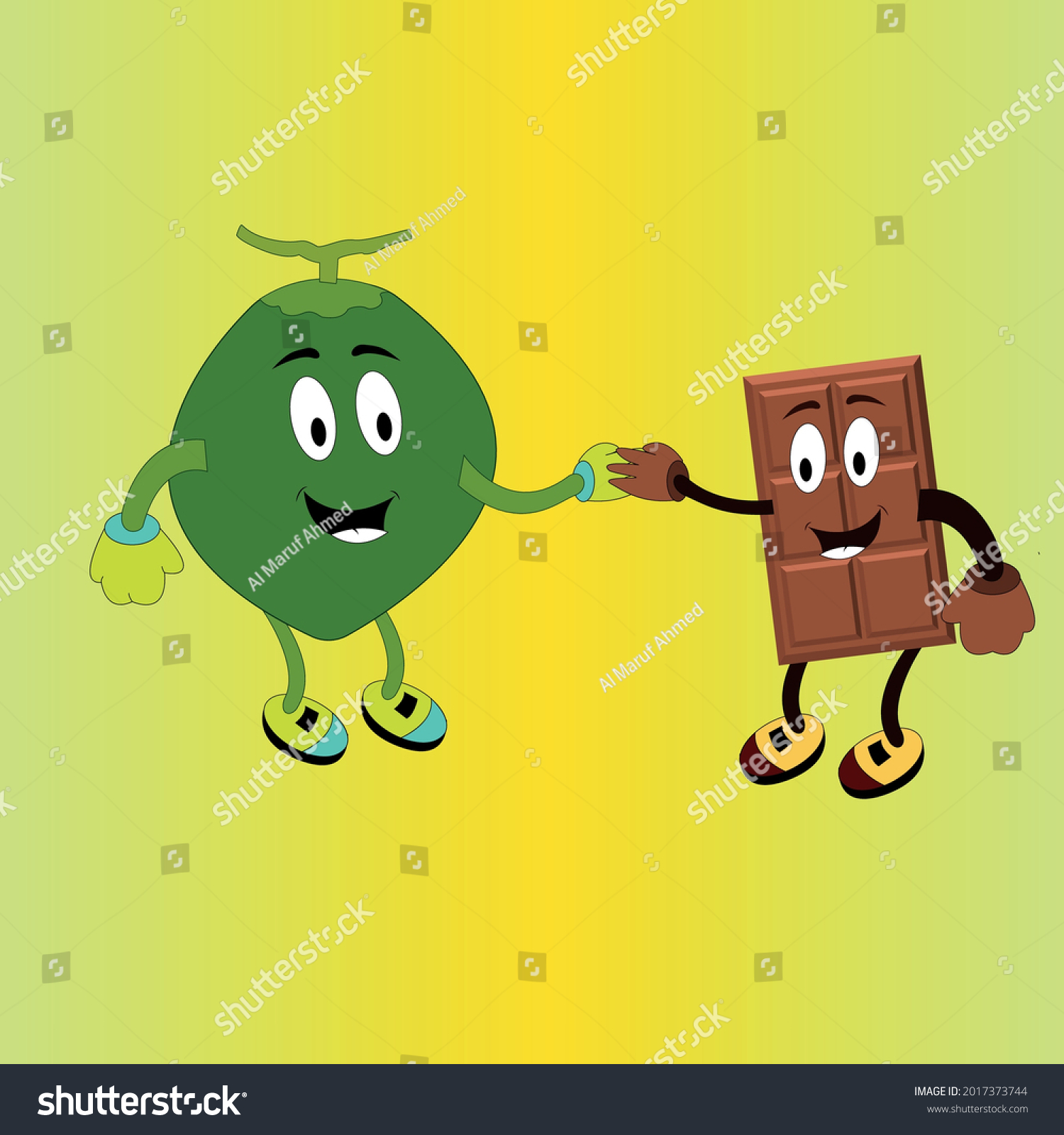 Coconut Dancing Chocolate Bar Stock Vector (Royalty Free) 2017373744 ...