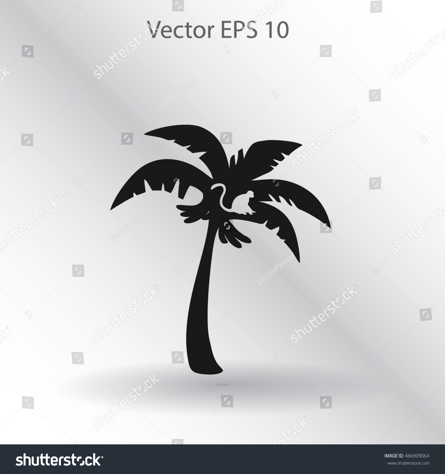 Coconut Palm Tree Black Vector Illustration: vector de stock (libre de ...