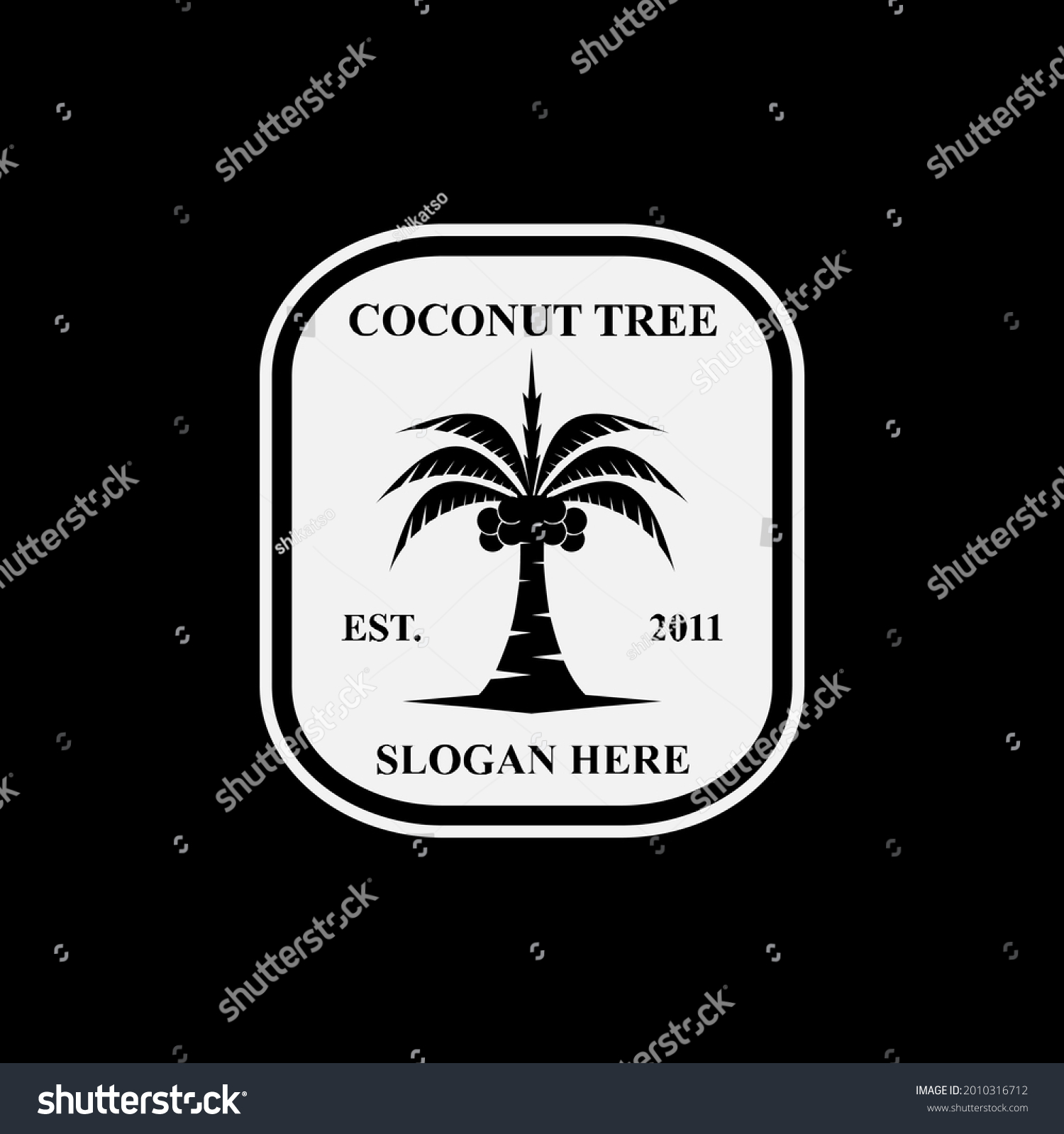 Coconut Tree Badge Vector Logo Design Stock Vector (Royalty Free ...