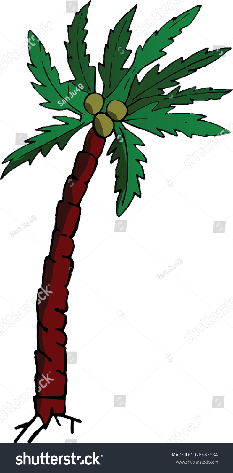 Coconut Tree Cartoon Clipart Vector Stock Vector (Royalty Free) 1926587834