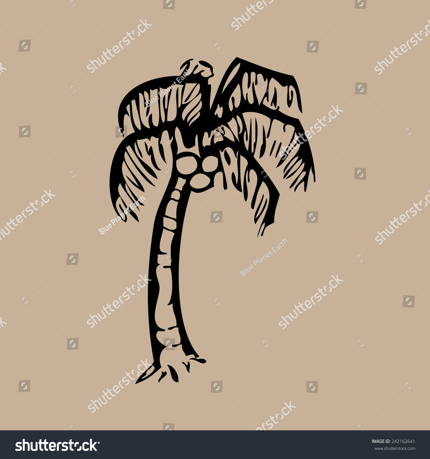 Coconut Tree Drawing Cartoon Vector: vector de stock (libre de regalías ...