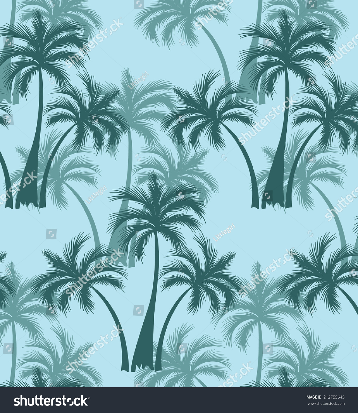 Coconut Trees Blue Background: เวกเตอร์สต็อก (ปลอดค่าลิขสิทธิ์ ...
