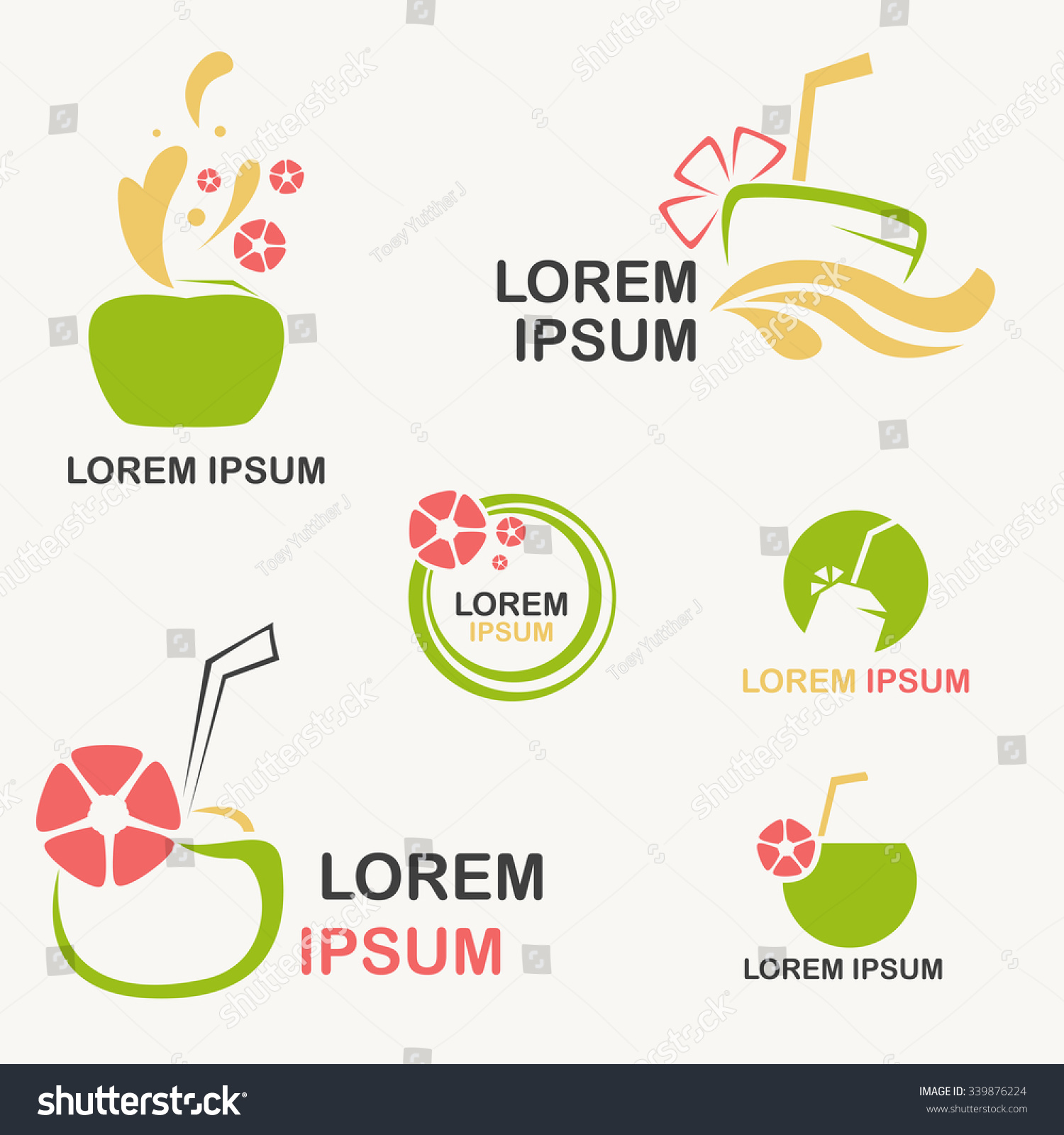 Coconut Water Logo Stock Vector (Royalty Free) 339876224