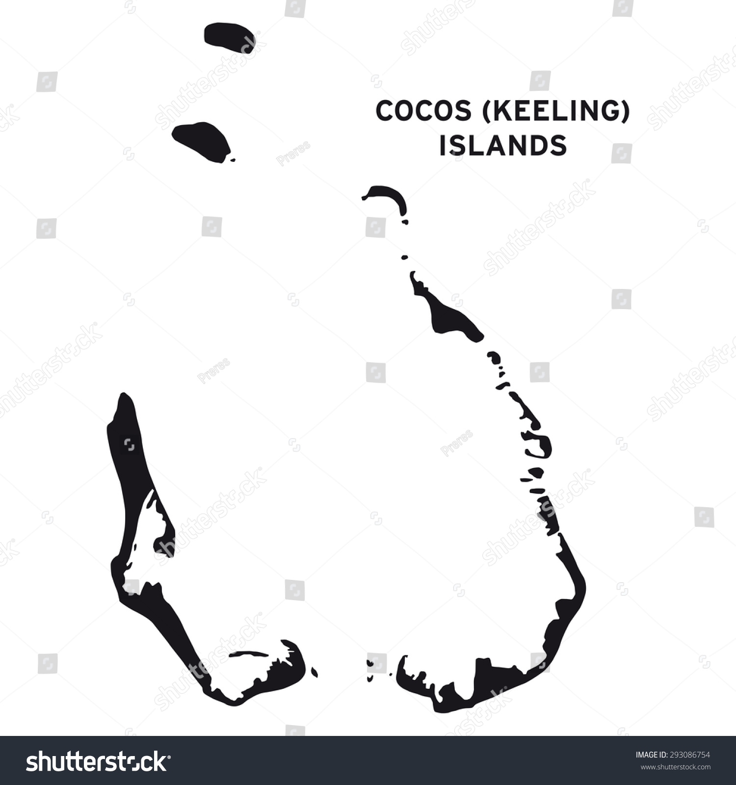 Cocos Keeling Islands Map Vector Stock Vector (Royalty Free) 293086754 ...