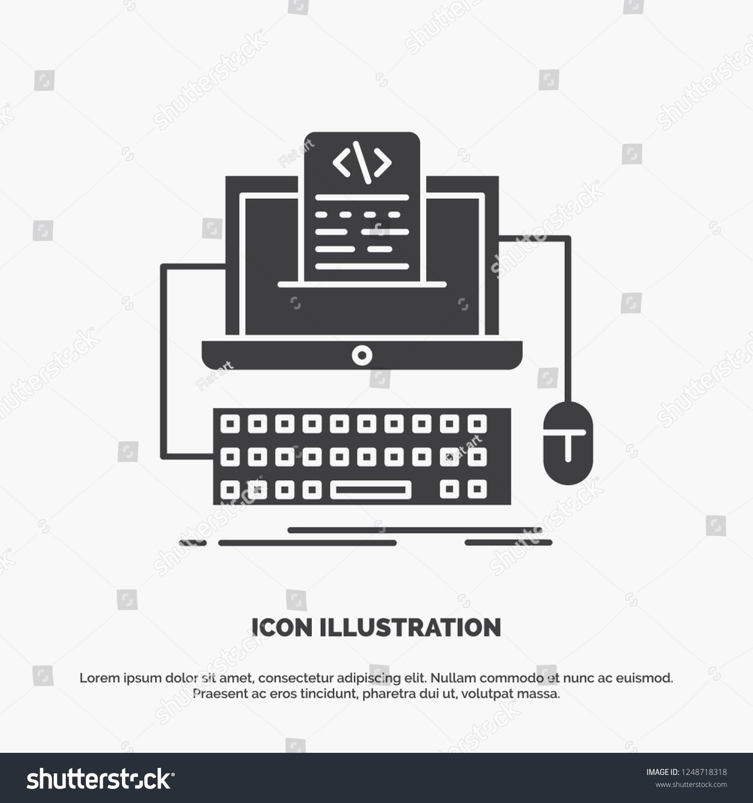 Code Coding Computer Monoblock Screen Icon Stock Vector (Royalty Free ...
