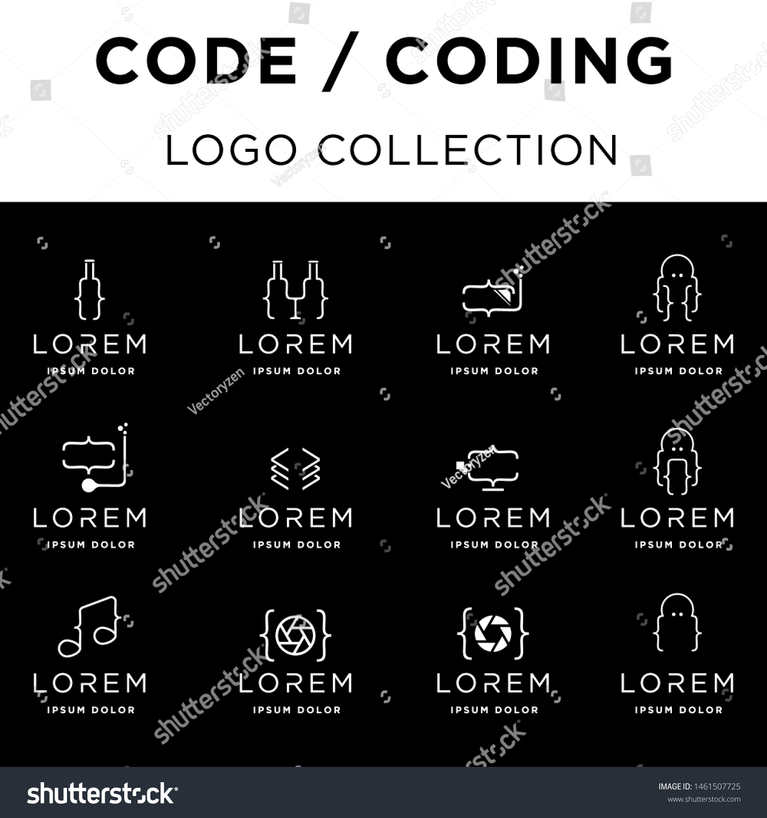 Code Coding Logo Design Set Vector Stock Vector (Royalty Free) 1461507725 Code Coding Logo Design Set Vector Stock Vector (Royalty Free) 1461507725