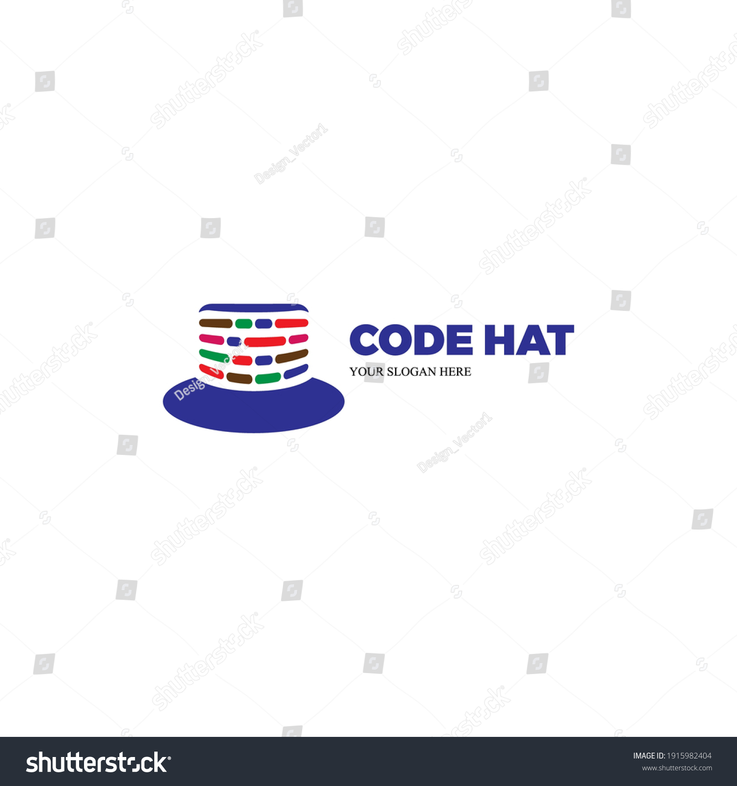 Code Hat Logo Combine Logo Design Stock Vector (Royalty Free ...