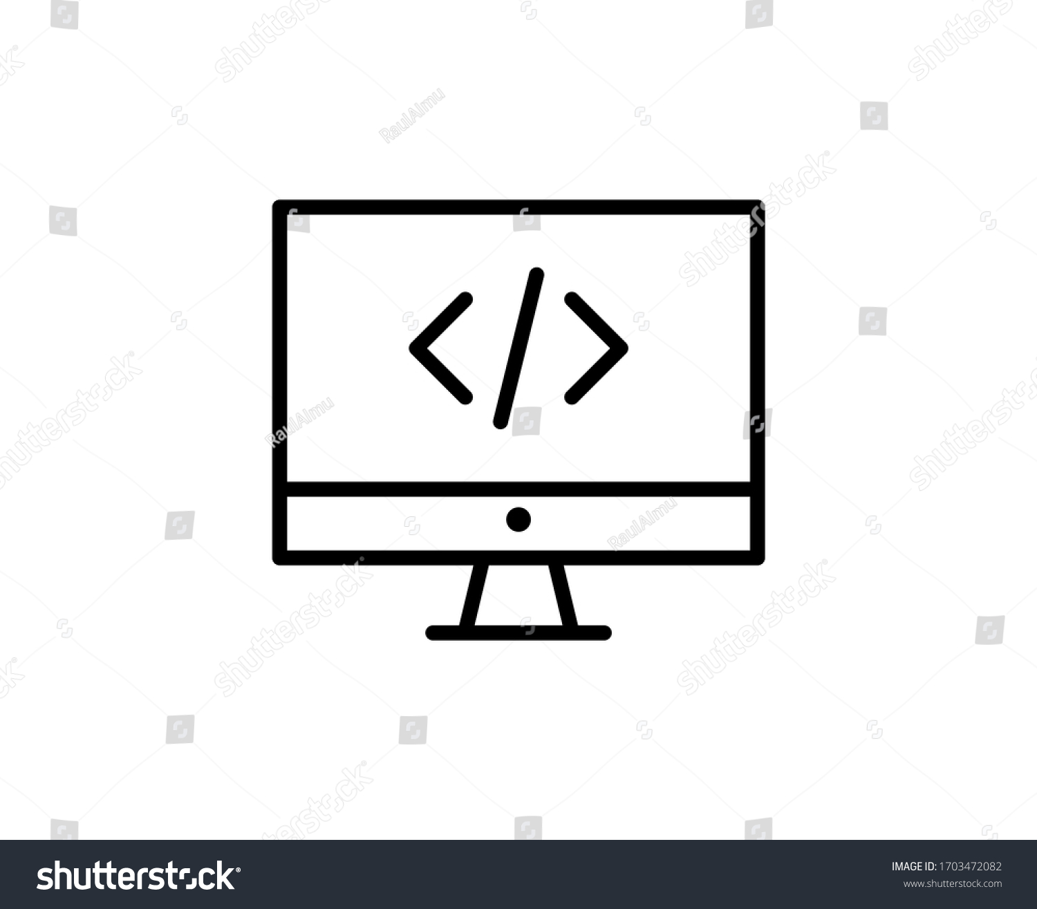 Code Line Icon High Quality Outline Stock Vector (Royalty Free ...