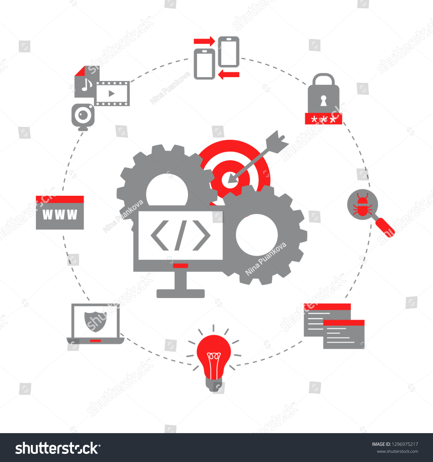 Coding Programming Concept Isolated Vector Illustration Vector De