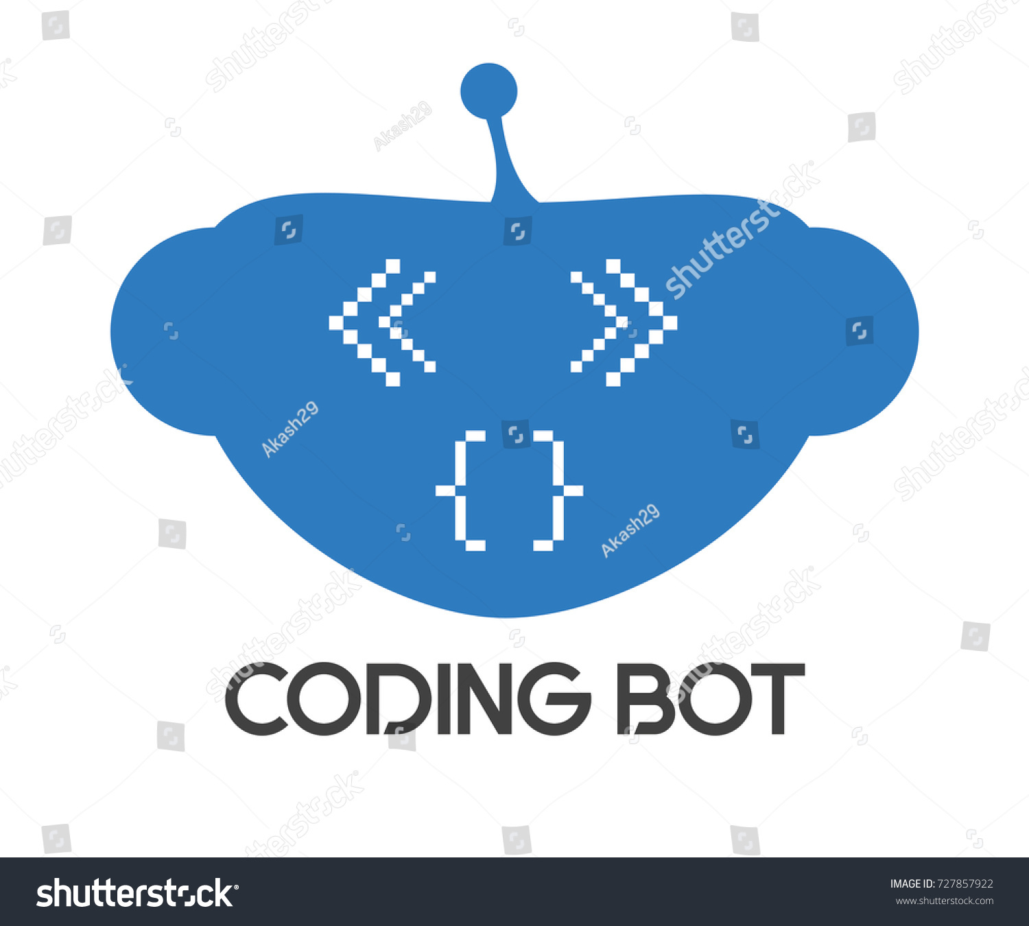 Coding Bot Logo Template Stock Vector Royalty Free 727857922
