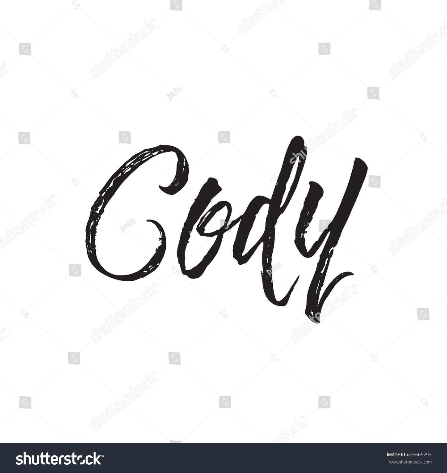 Cody Text Design Vector Calligraphy Typography Stock Vector (Royalty ...