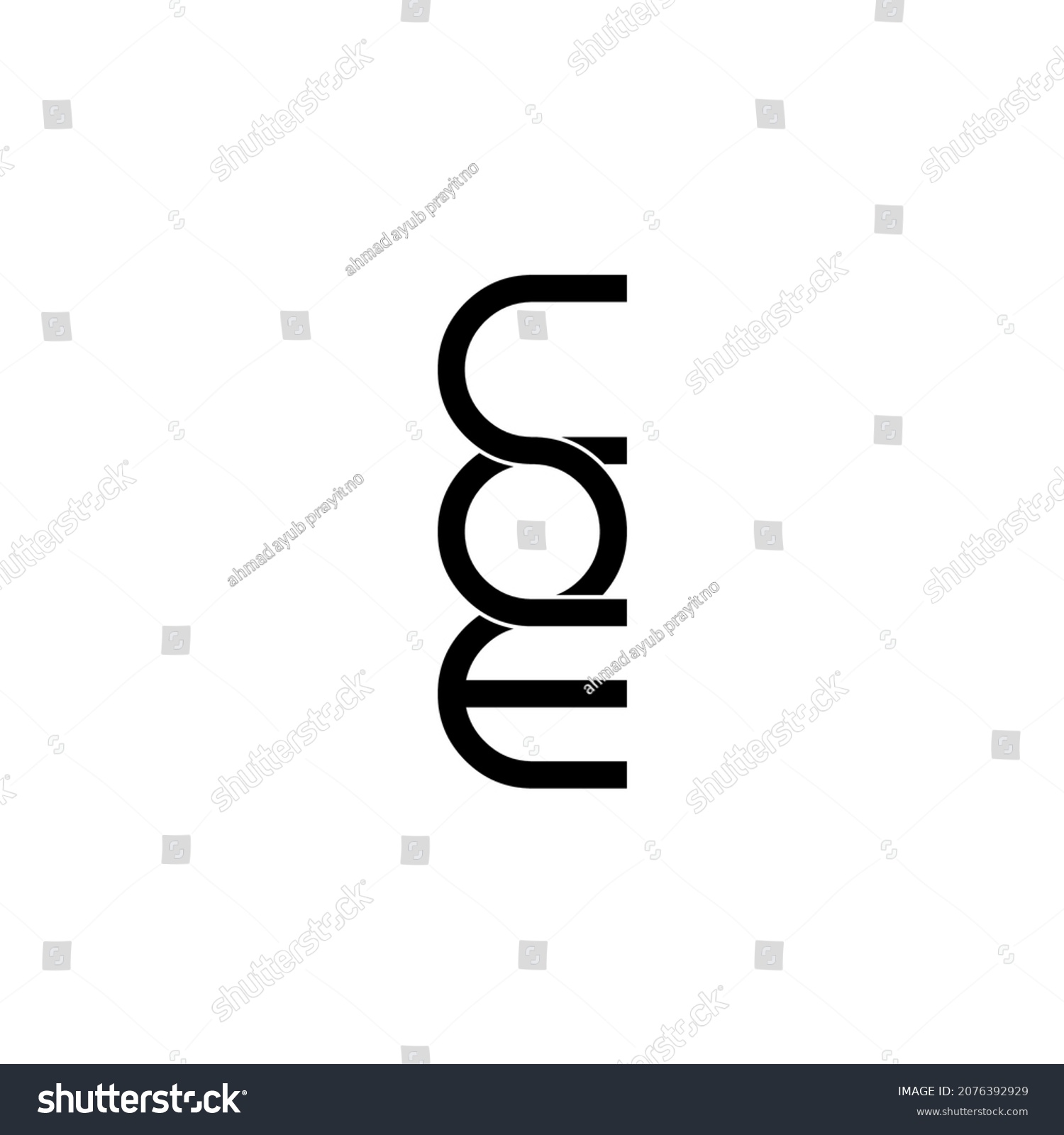 Coe Typography Letter Monogram Logo Design Stock Vector (Royalty Free ...