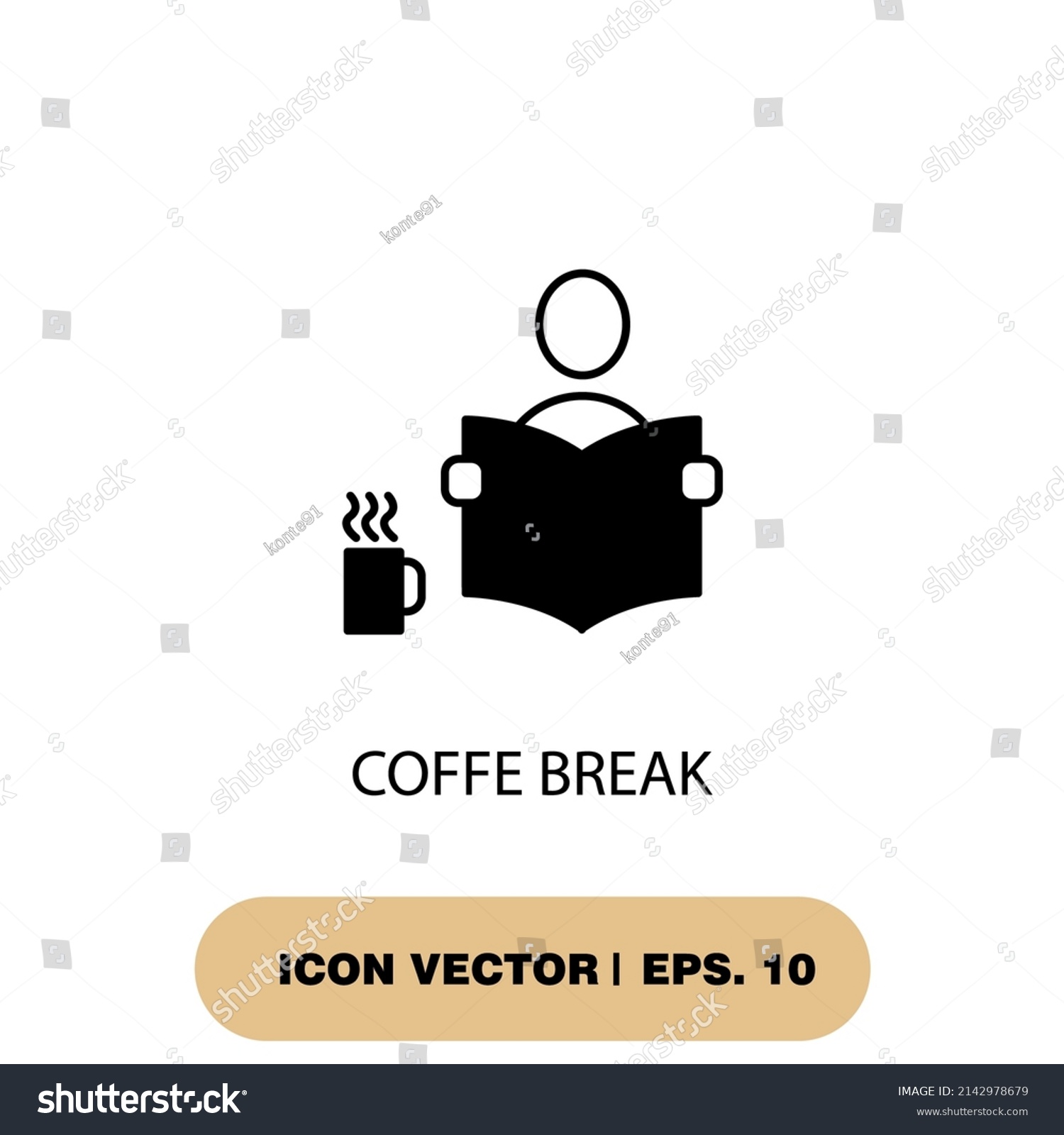 Coffe Break Icons Symbol Vector Elements Stock Vector (Royalty Free ...