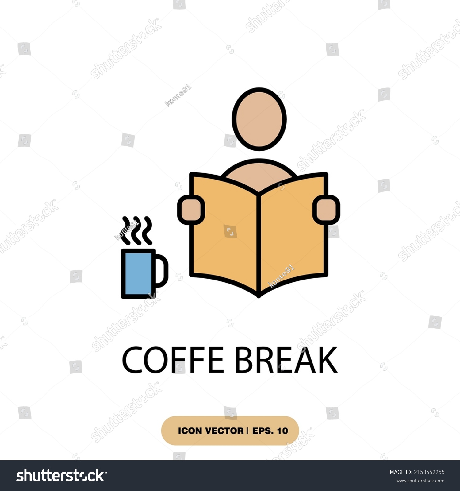 Coffe Break Icons Symbol Vector Elements Stock Vector (Royalty Free ...