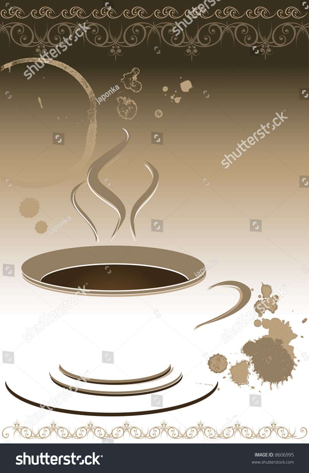 Coffee Background For Design. Vector Illustration - 8606995 : Shutterstock