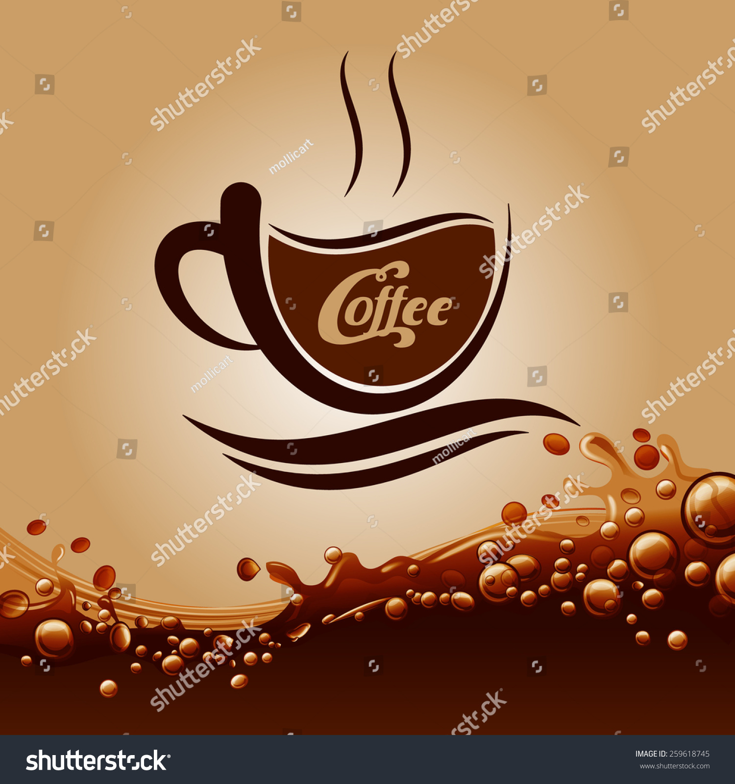 Coffee Banner Stock Vector (Royalty Free) 259618745