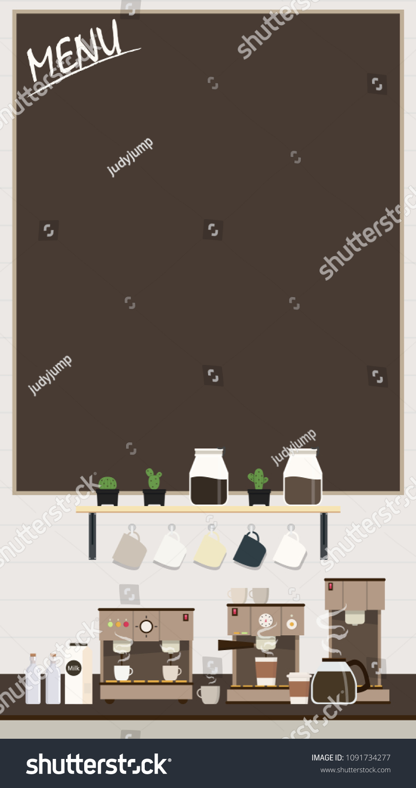 Coffee Bar Vector Menu Vector Free Stock Vector (Royalty Free) 1091734277