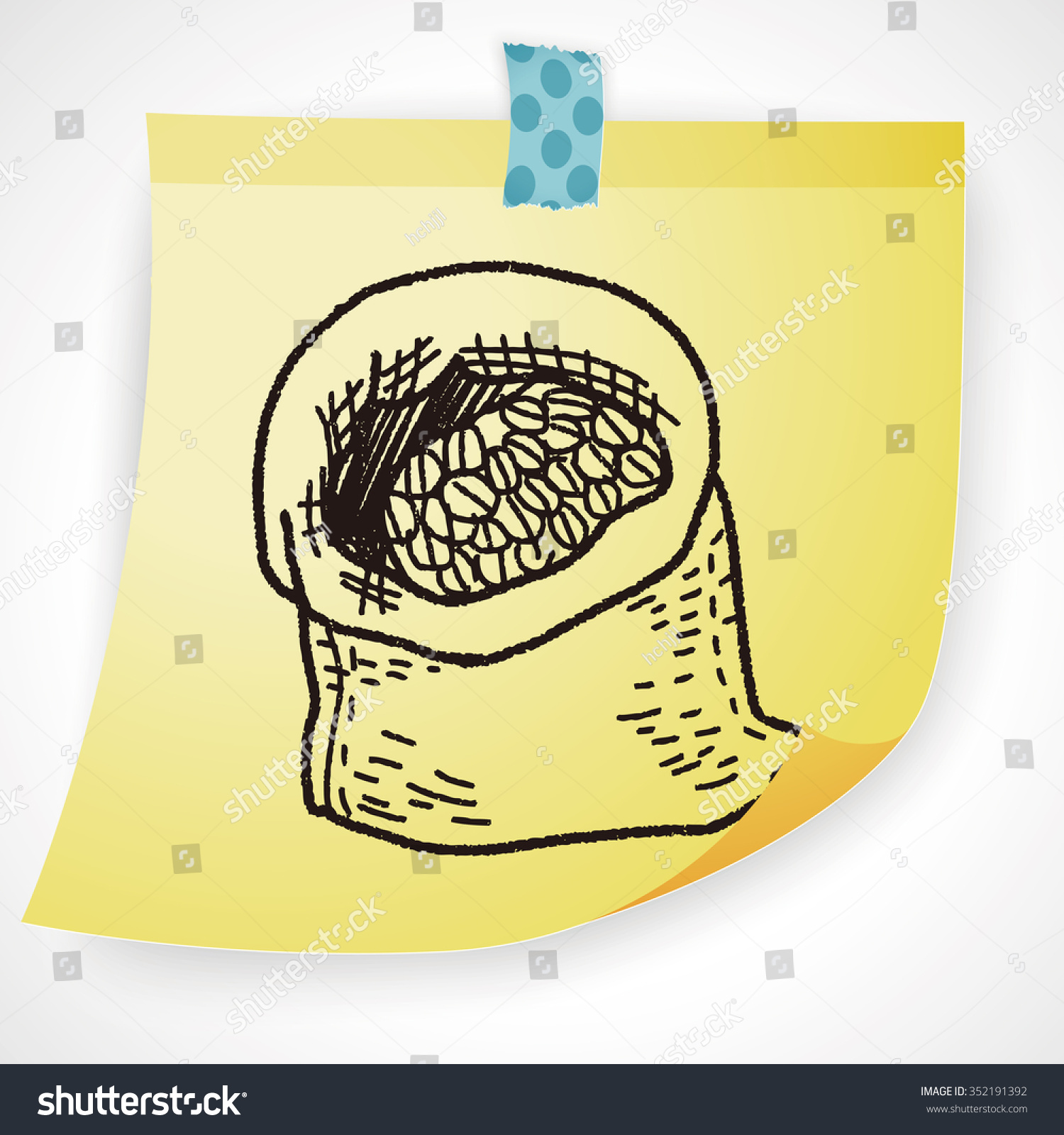 Coffee Bean Doodle Drawing Stock Vector (Royalty Free) 352191392