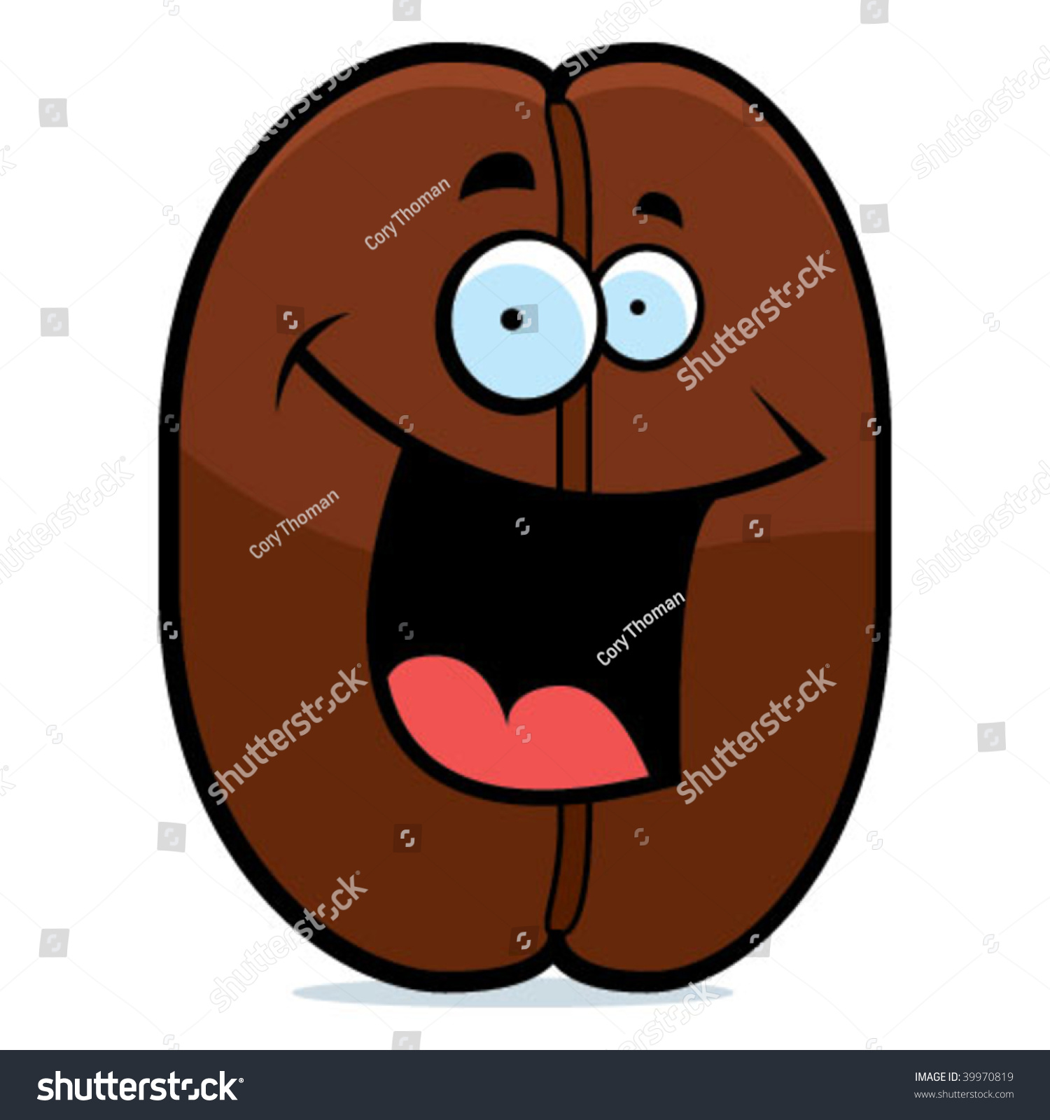 Coffee Bean Smiling Stock Vector (Royalty Free) 39970819