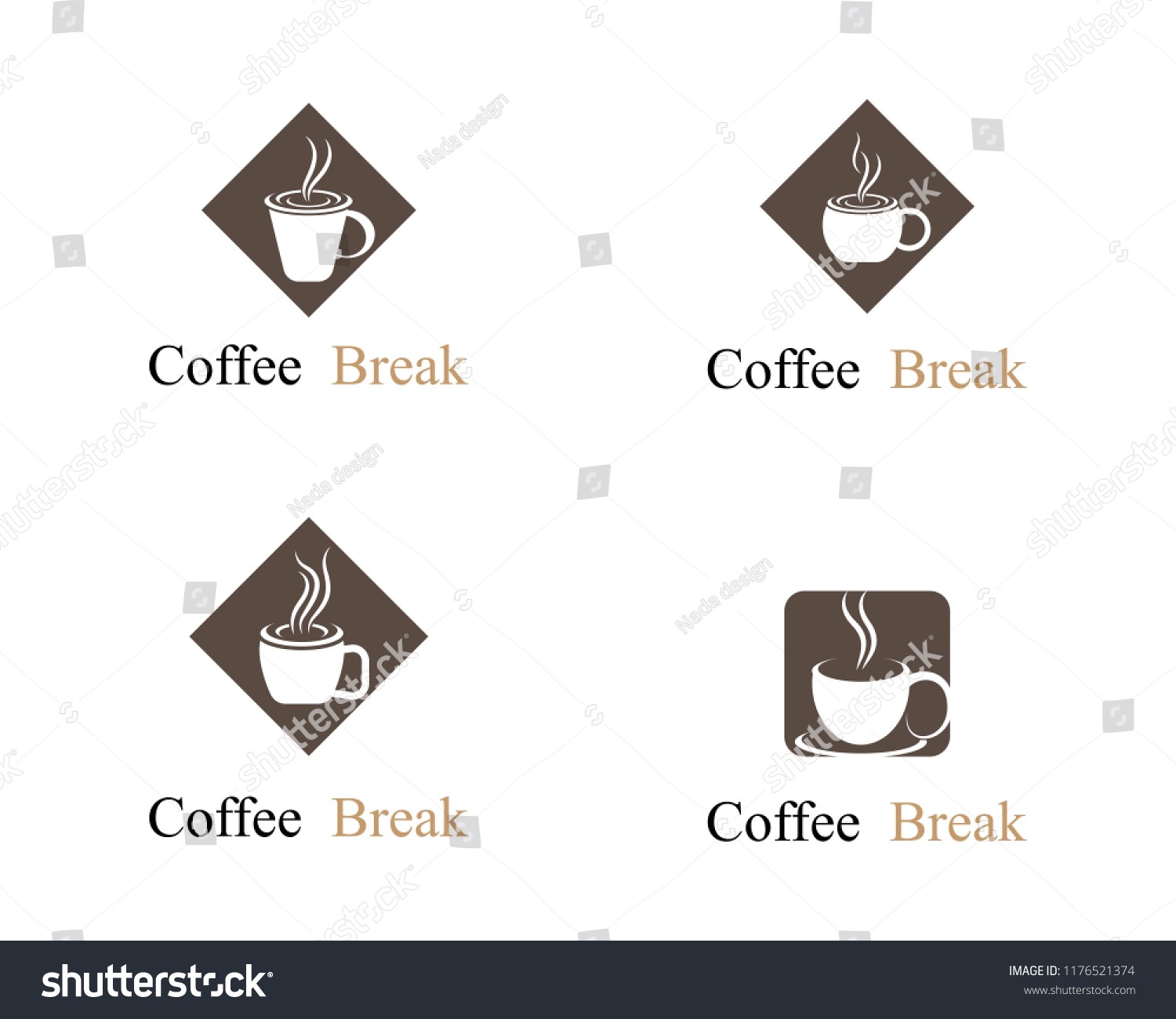 Coffee Break Logo Icon Stock Vector (Royalty Free) 1176521374 ...