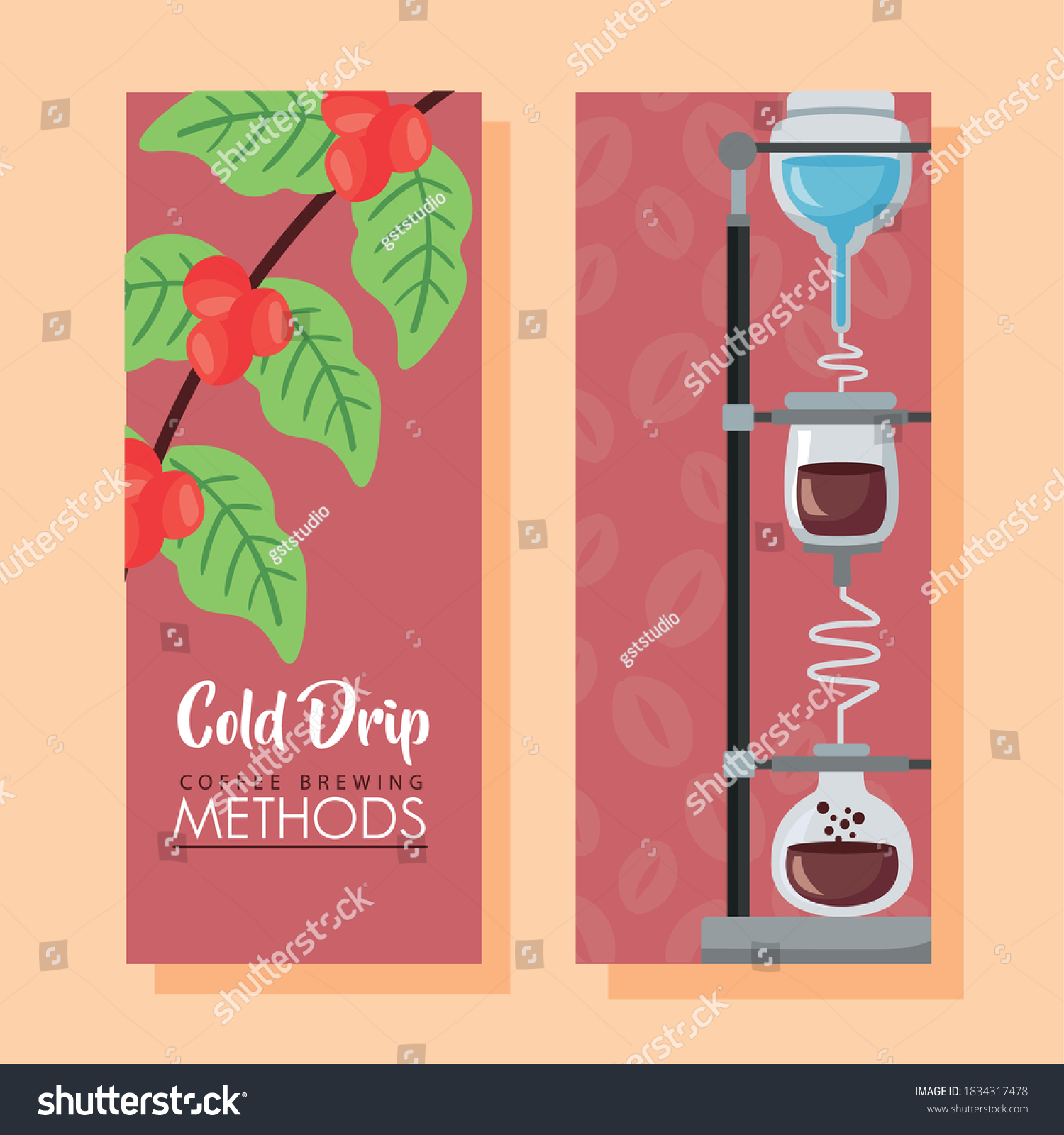 Coffee Brewing Methods Poster Cold Drip Stock Vector (Royalty Free ...
