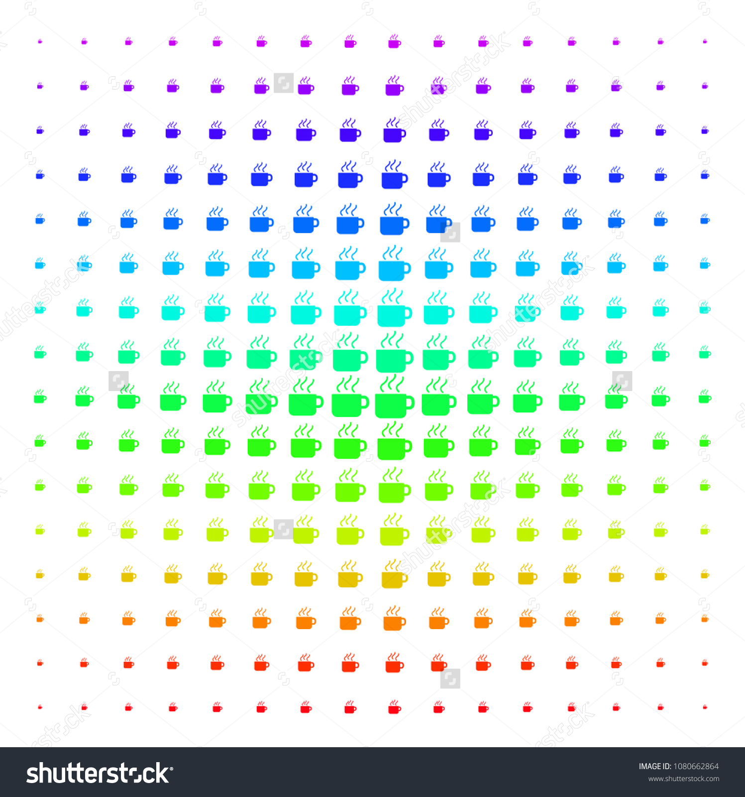 Coffee Cup Icon Spectrum Halftone Pattern Stock Vector (Royalty Free ...