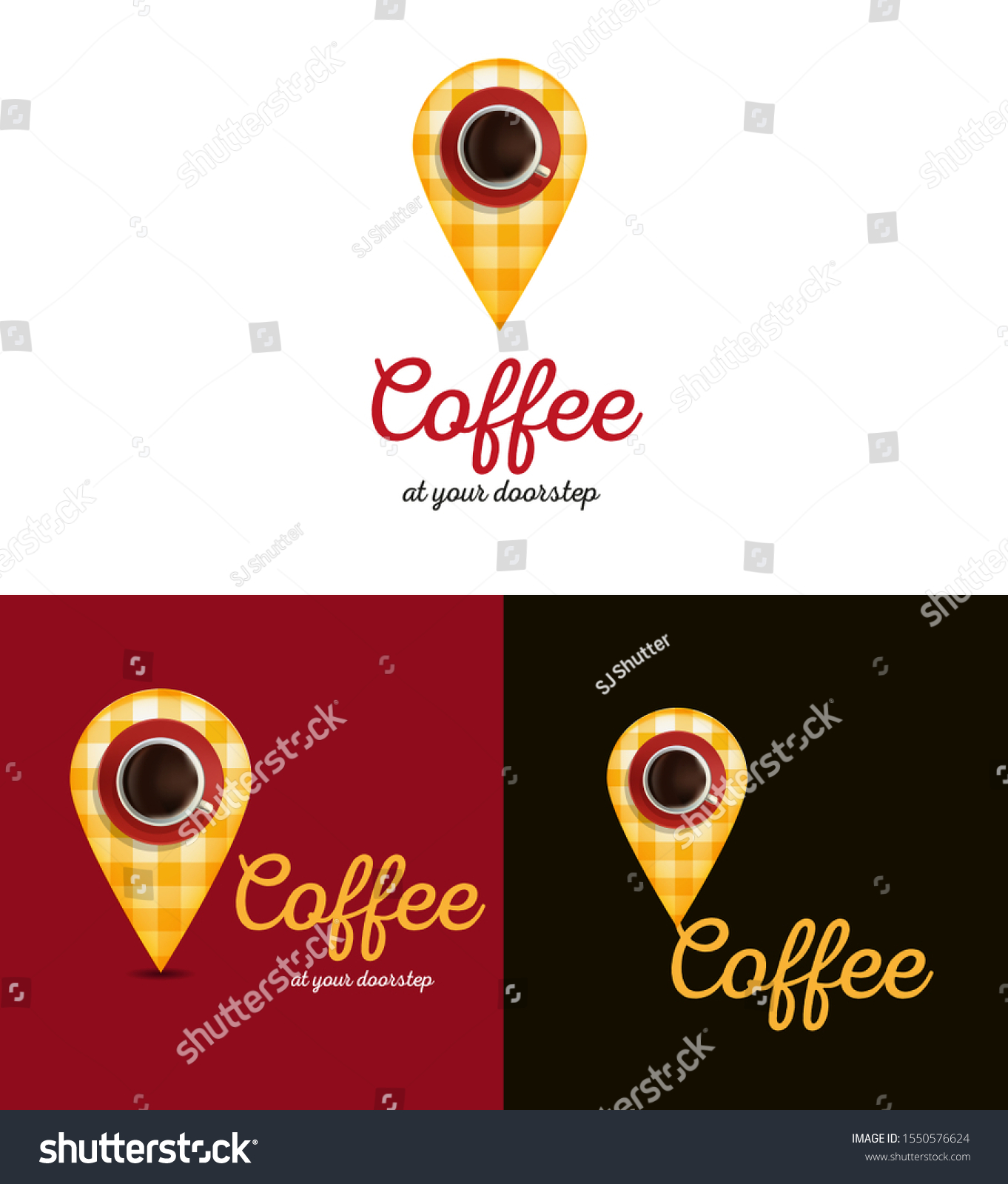 Coffee Cup Location Logo Vector Stock Vector (Royalty Free) 1550576624 ...