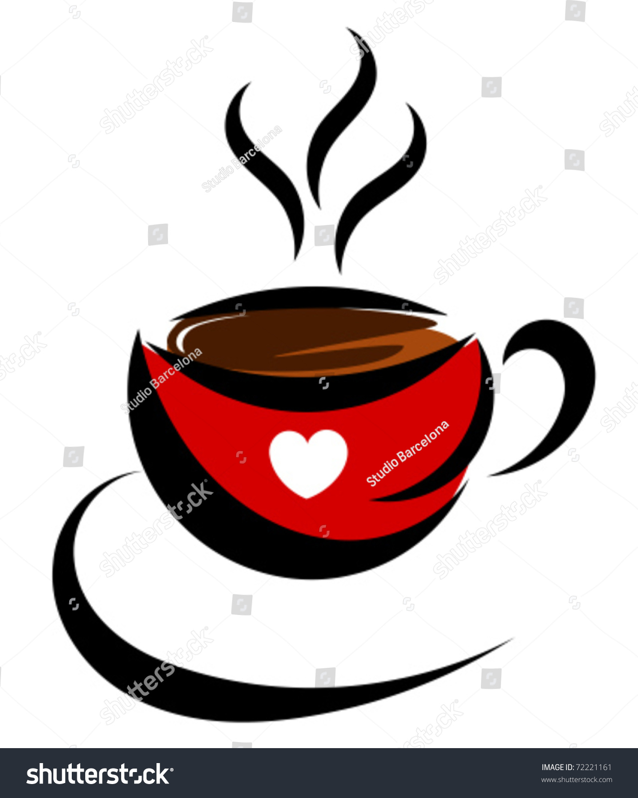 Coffee Cup Love Vector Illustration Stock Vector (Royalty Free) 72221161