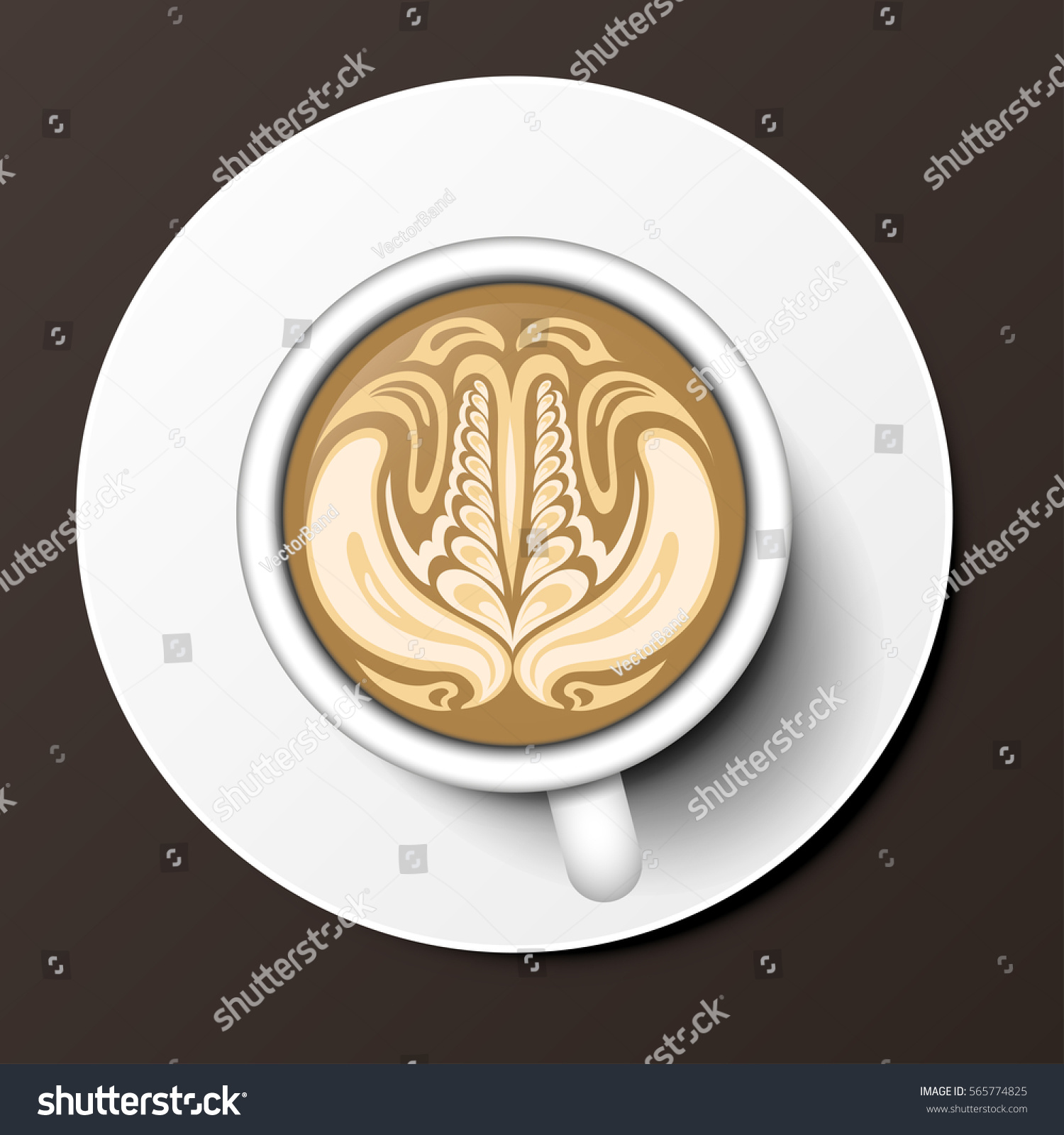 Coffee Cup Top View Vector Illustration Stock Vector (Royalty Free ...