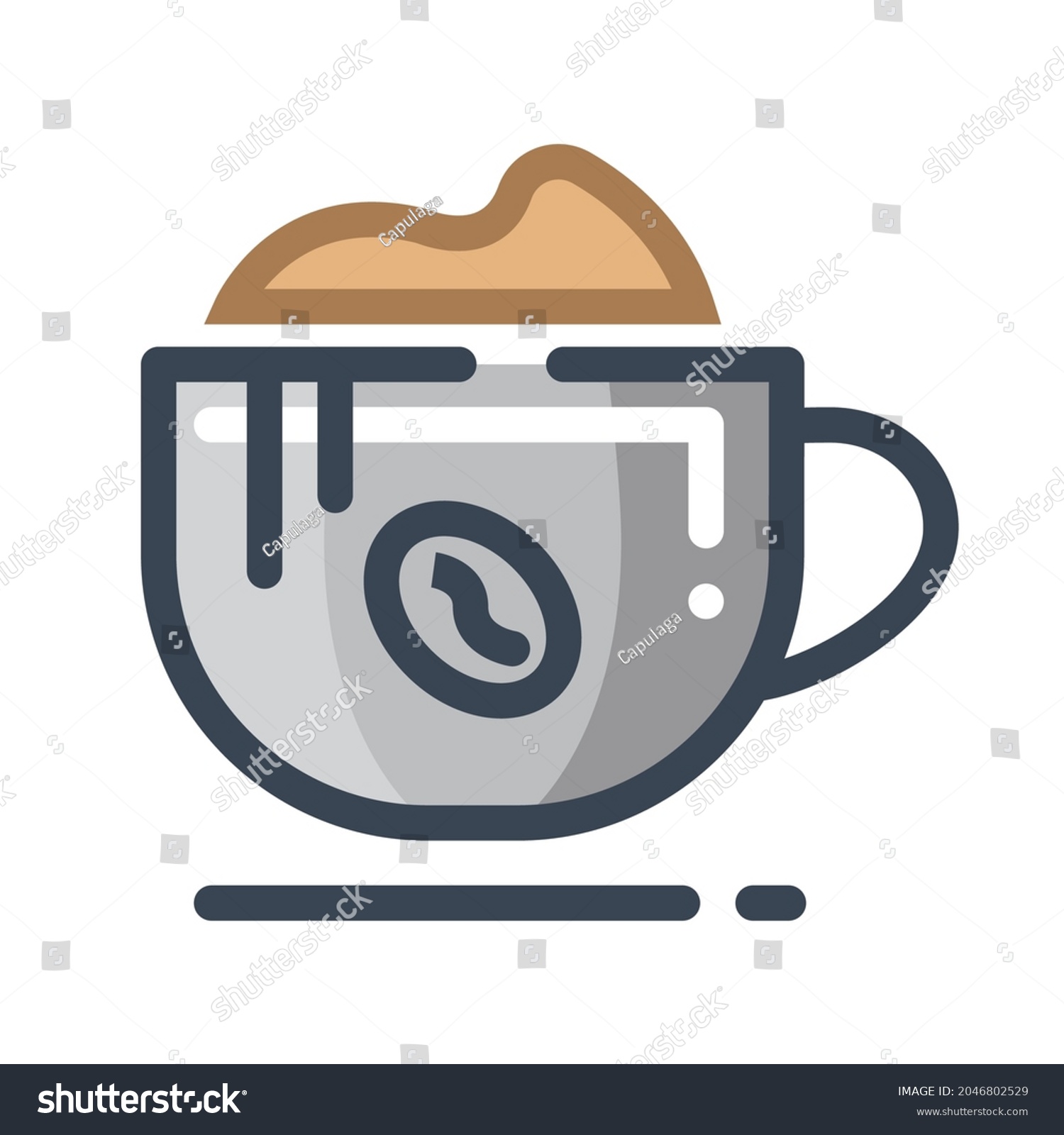 Coffee Cup Vector Line Full Editable Stock Vector (Royalty Free ...