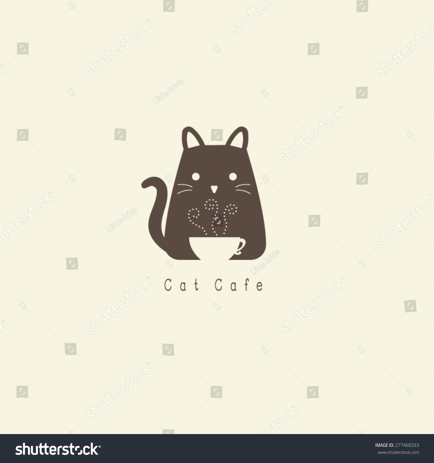Coffee Cup Cat Logo Vector Stock Vector (Royalty Free) 277460333