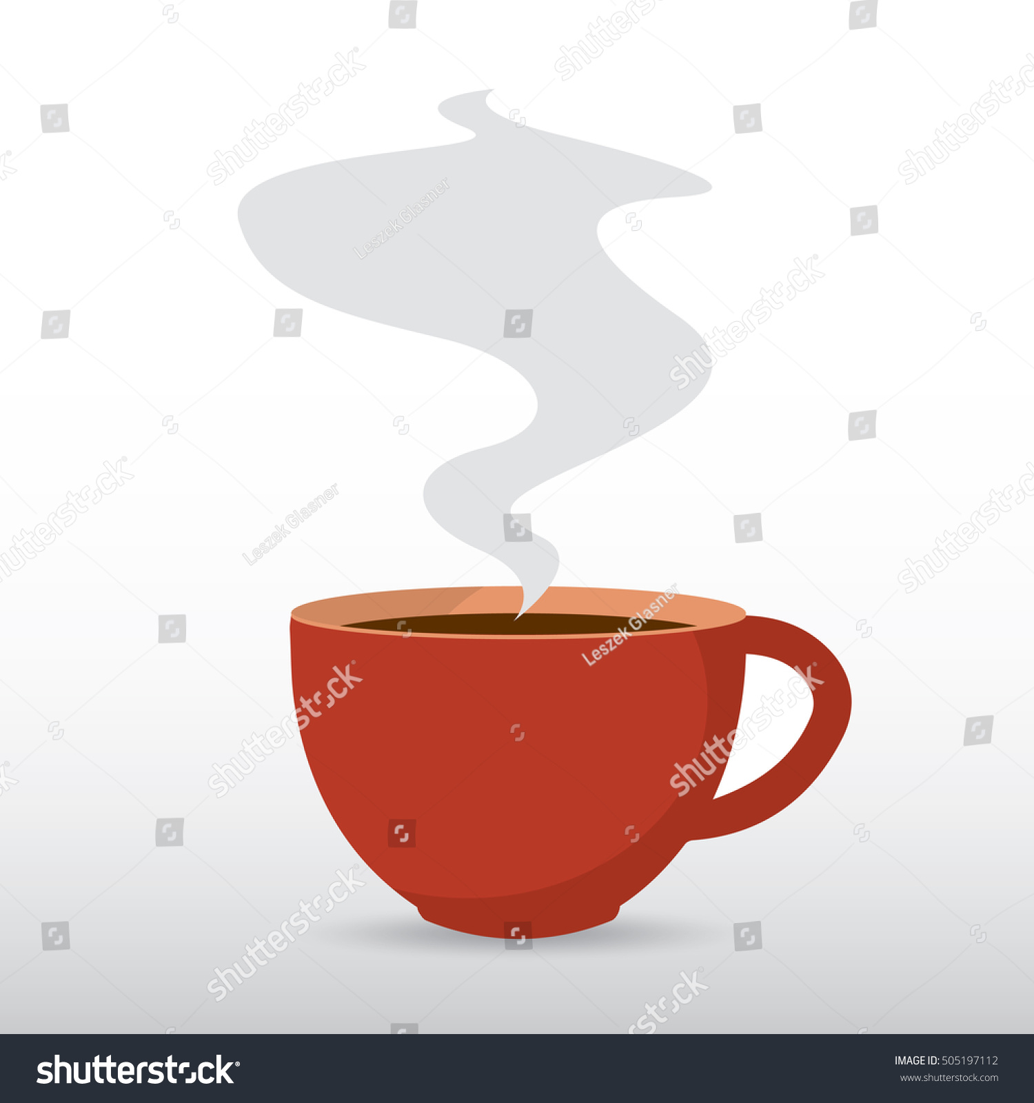 Coffee Cup Steam Vector Flat Design Stock Vector Royalty Free