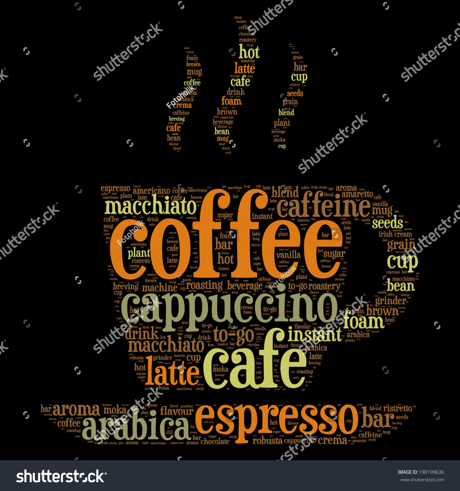 Coffee Cup Word Cloud Concept Vector Stock Vector (Royalty Free ...