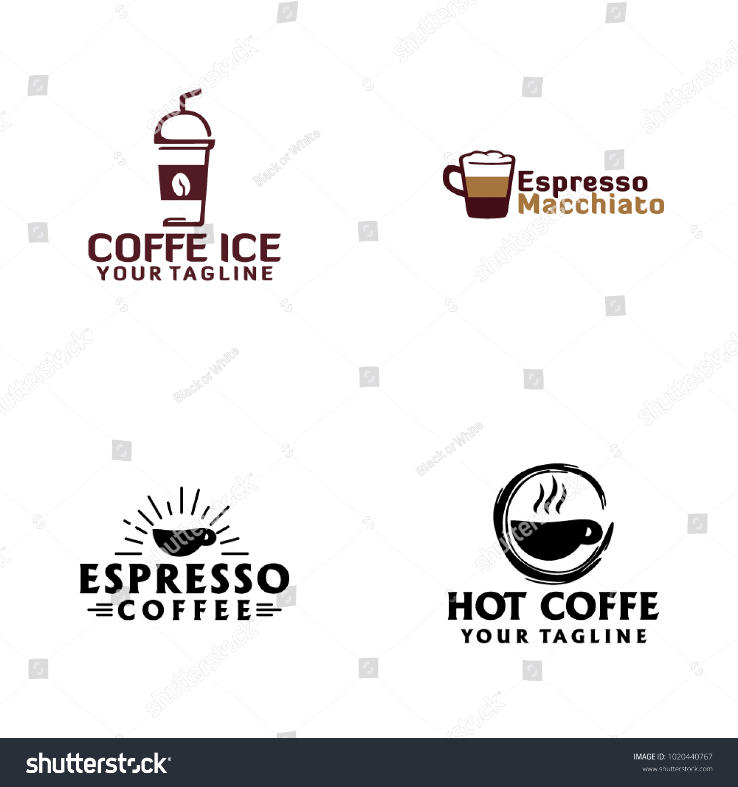 Coffee Drink Logo Set Vector Stock Vector (Royalty Free) 1020440767 ...