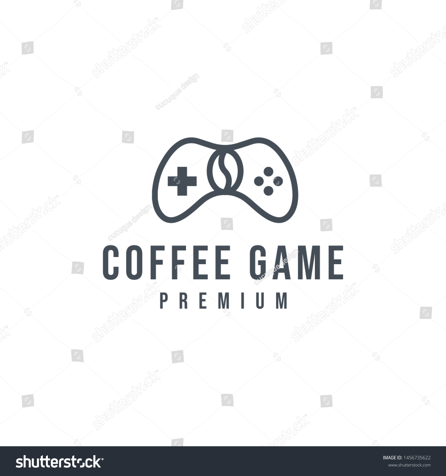 Coffee Game Logo Design Template Stock Vector (Royalty Free) 1456735622