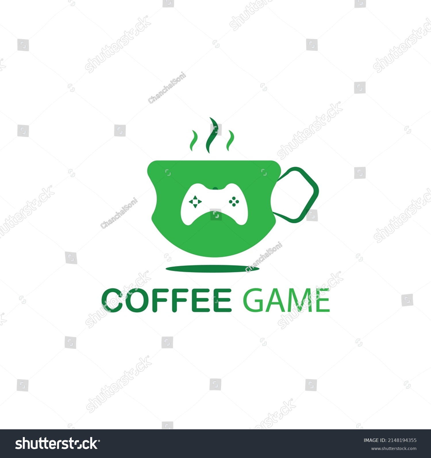Coffee Game Logo Design Template Stock Vector (Royalty Free) 2148194355 ...