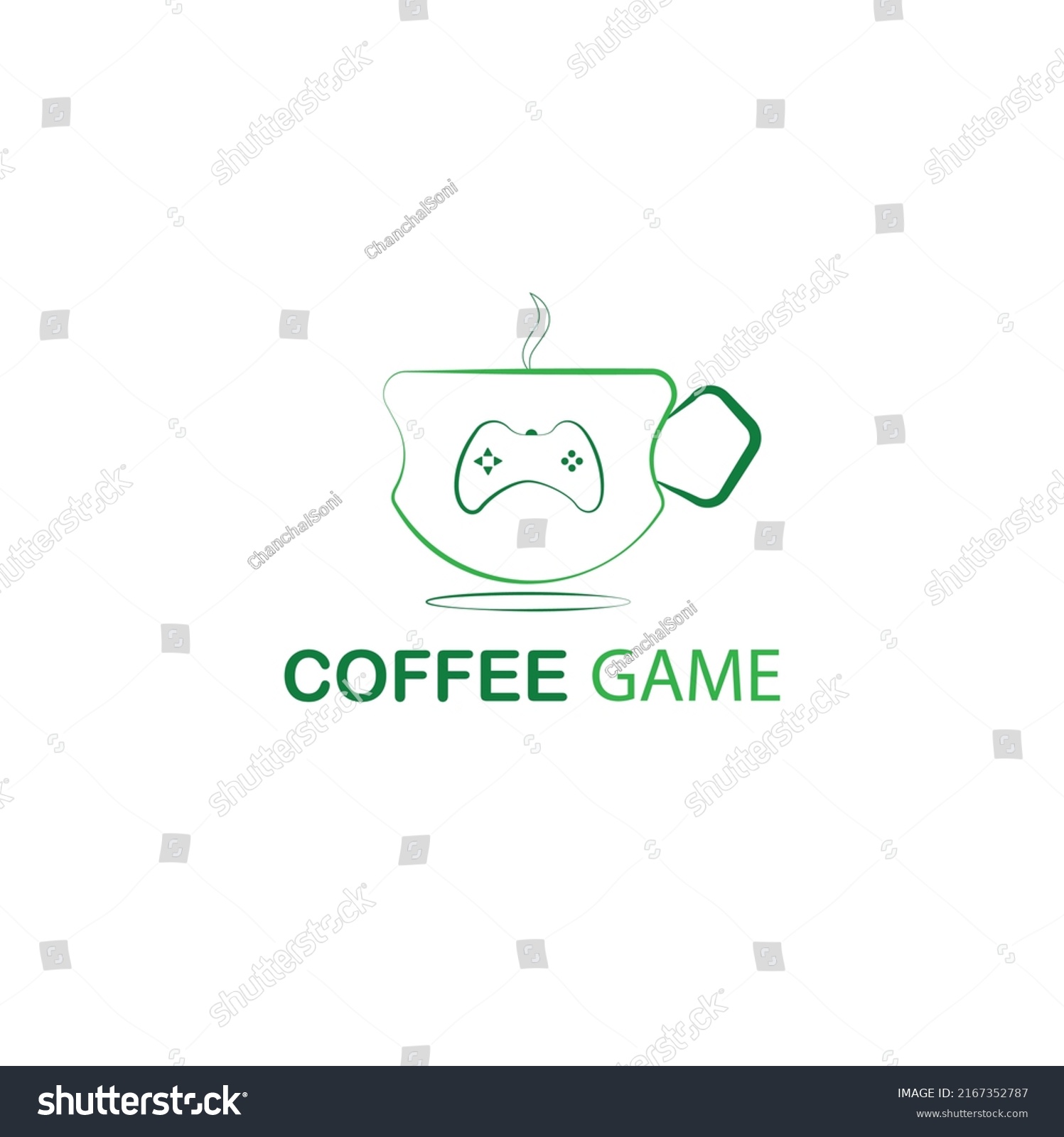 Coffee Game Logo Design Vector Stock Vector (Royalty Free) 2167352787 ...
