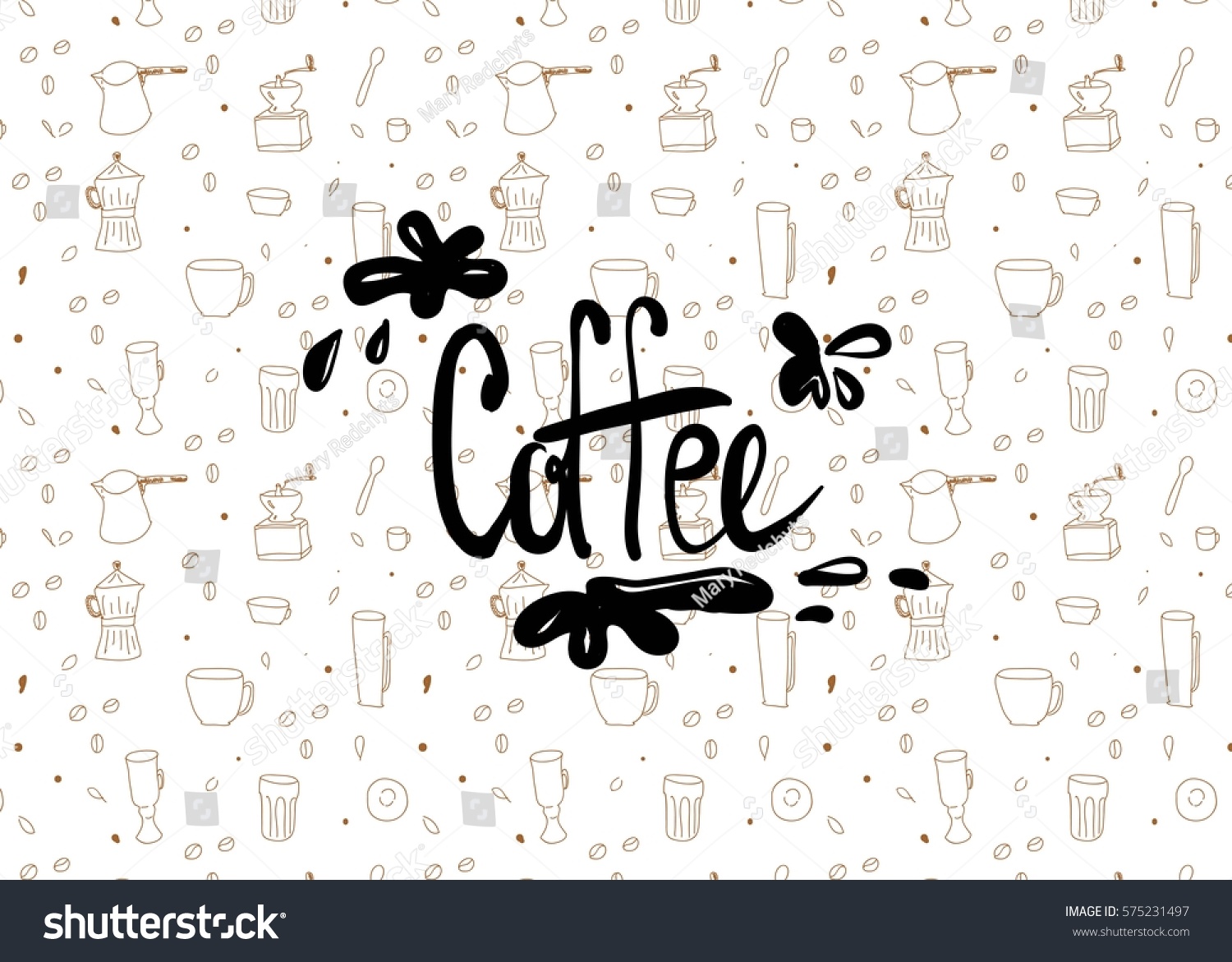 Coffee Hand Drawing Sketch Stock Vector (Royalty Free) 575231497 ...